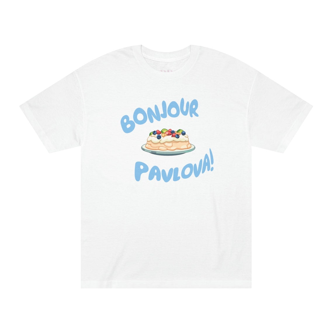 Bluey Bonjour Pavlova T-Shirt, Fun Cartoon Design, Unisex S-5Xl Hot ...