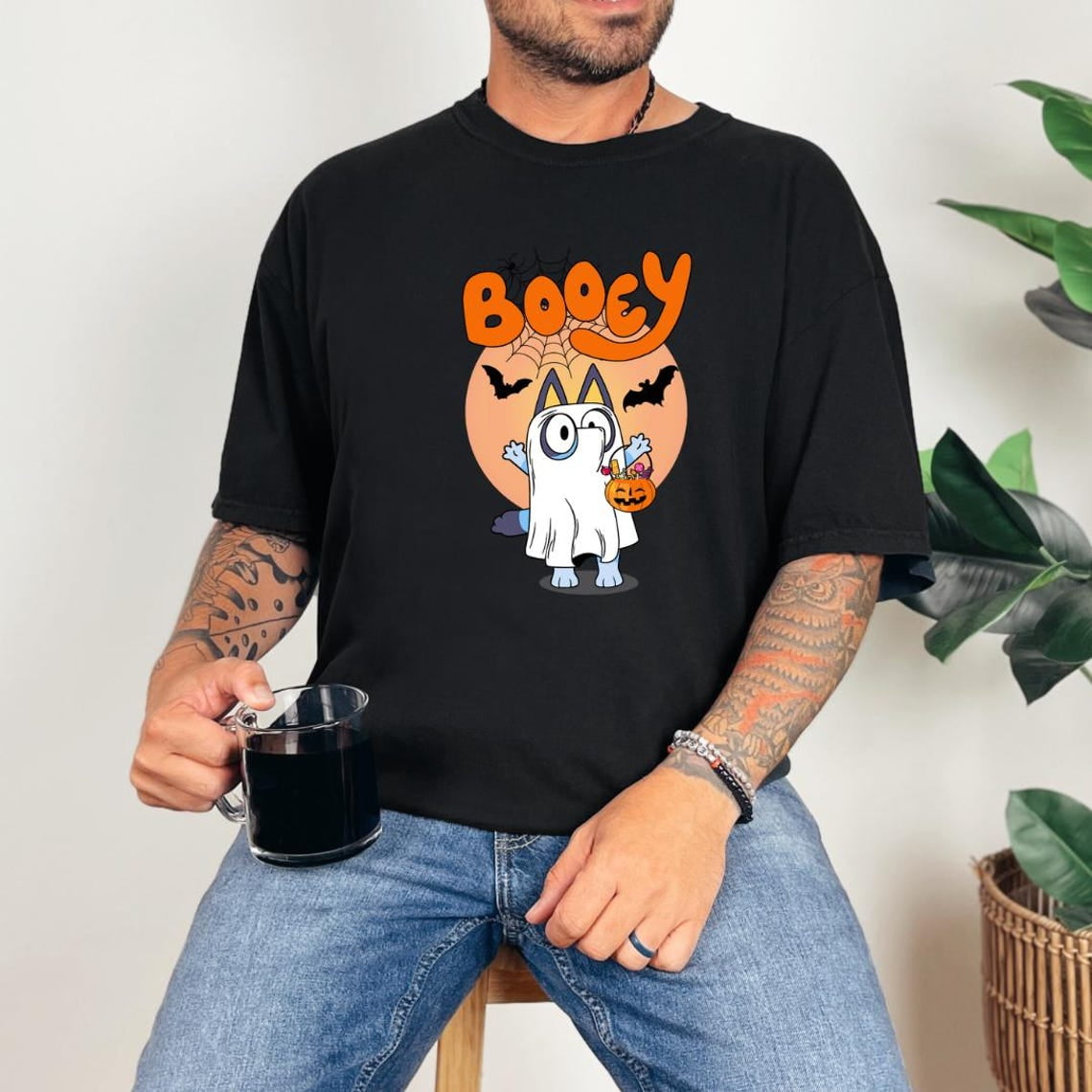 Bluey Booey Halloween Shirt, Spooky Family Design, Unisex S-5XL Hot ...