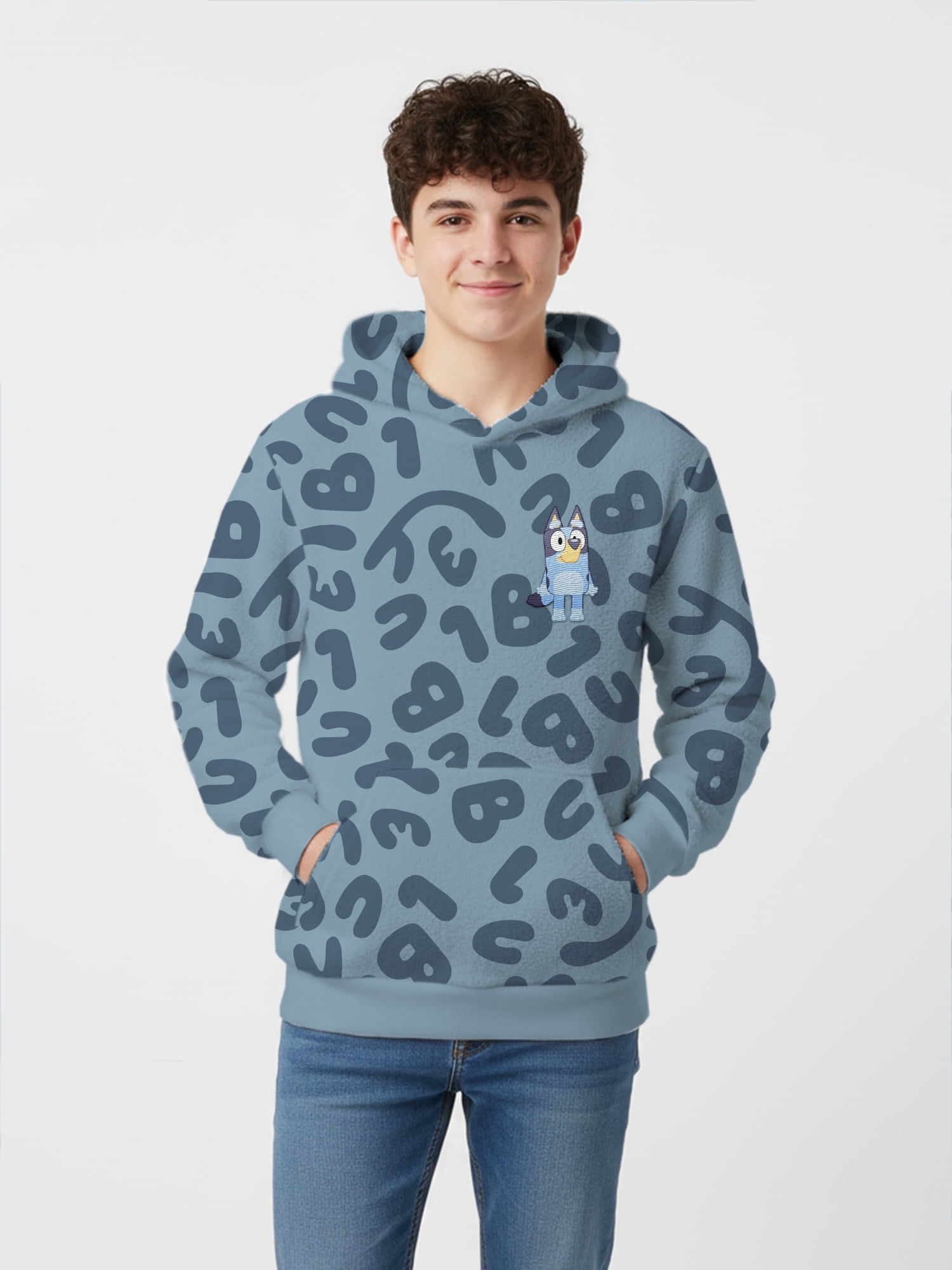 Bluey, Boys' & Big Boys' Hooded Woobie, Just Bluey, Sizes 4-18 ...