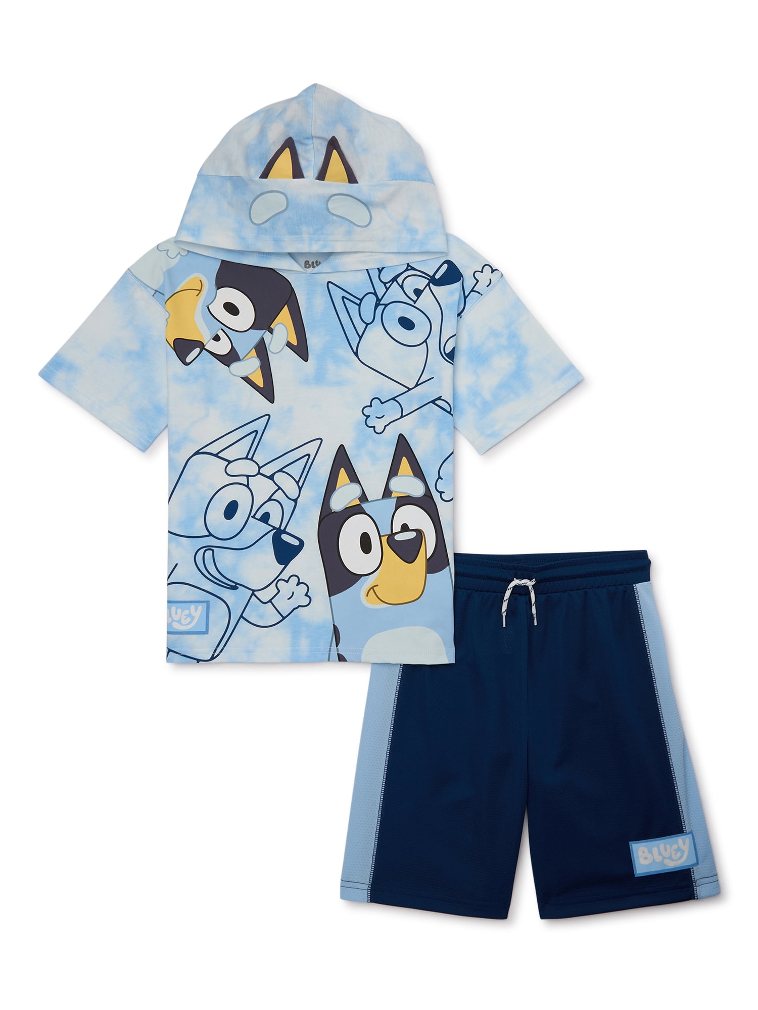 Bluey Boys Hooded Cosplay Tee and Shorts Set, 2-Piece, Sizes 4-8 ...