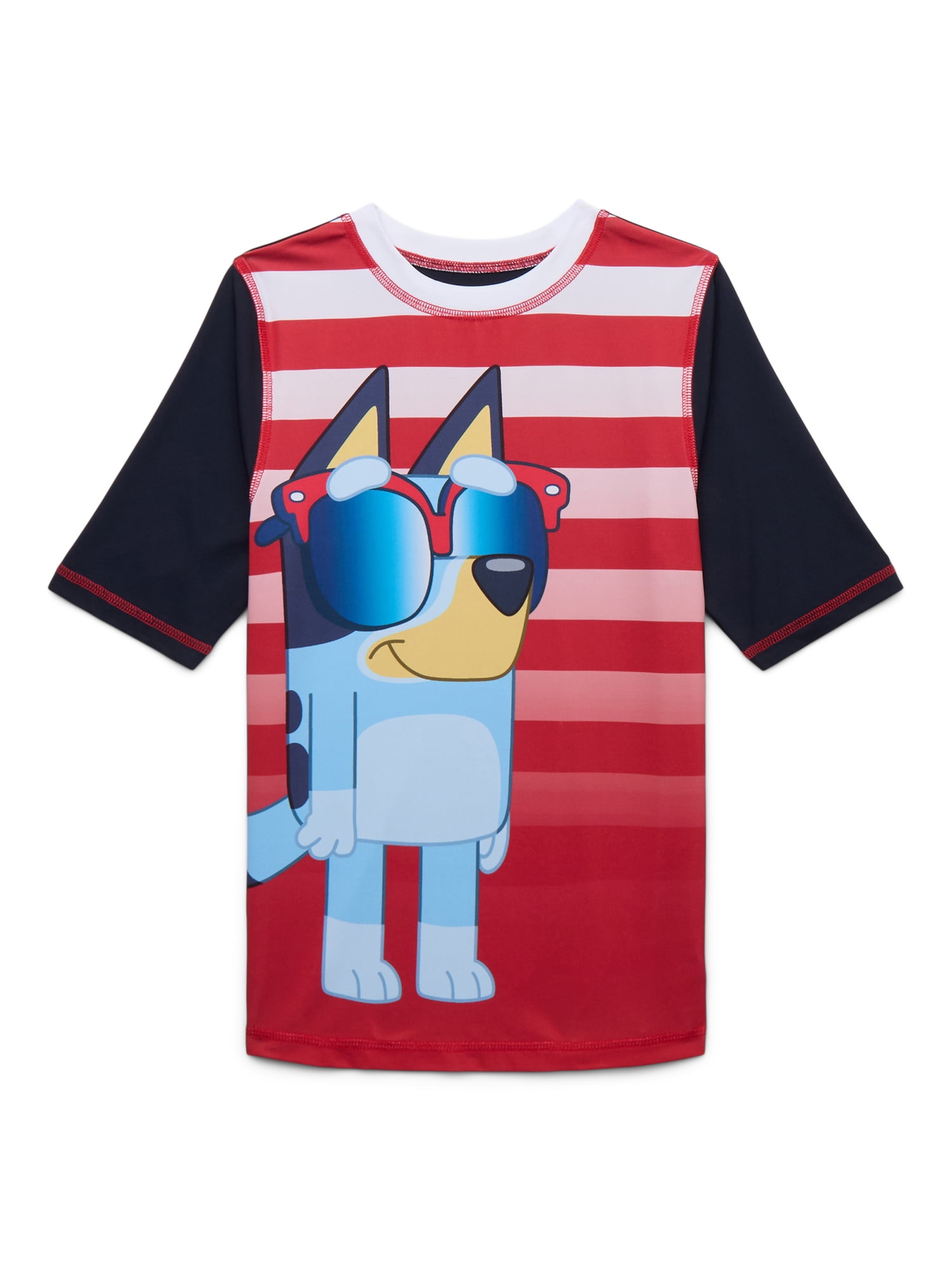 Bluey Boys Rashguard with Short-Sleeves and UPF 50+, Sizes 4-12 ...
