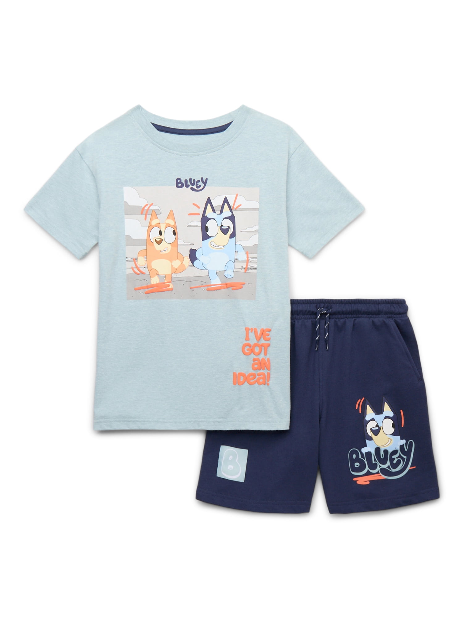 Bluey Boys' Short Sleeve Graphic Tee and Shorts Set, 2-Piece, Sizes 4 ...