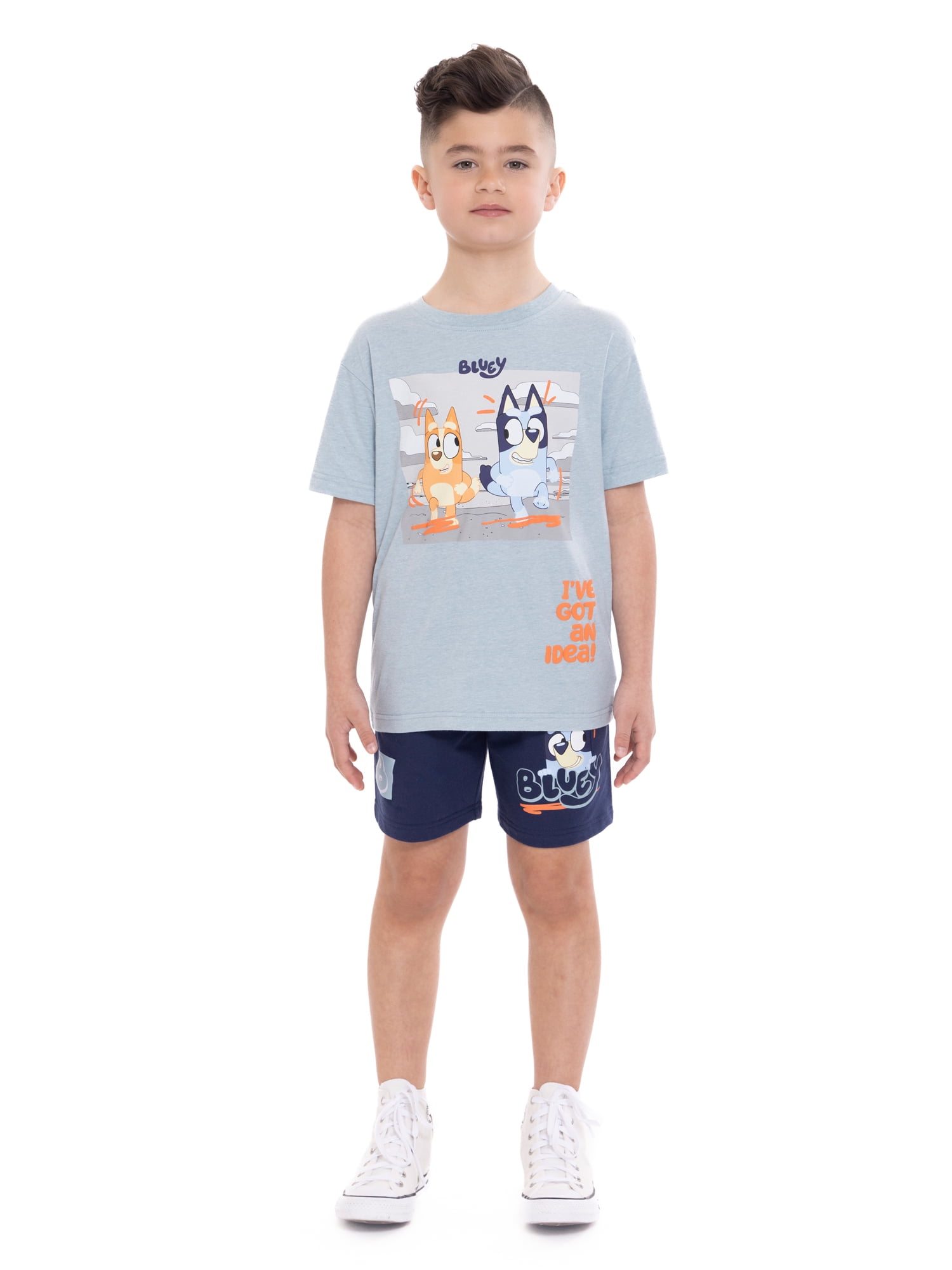 Bluey Boys' Short Sleeve Graphic Tee and Shorts Set, 2-Piece, Sizes 4 ...