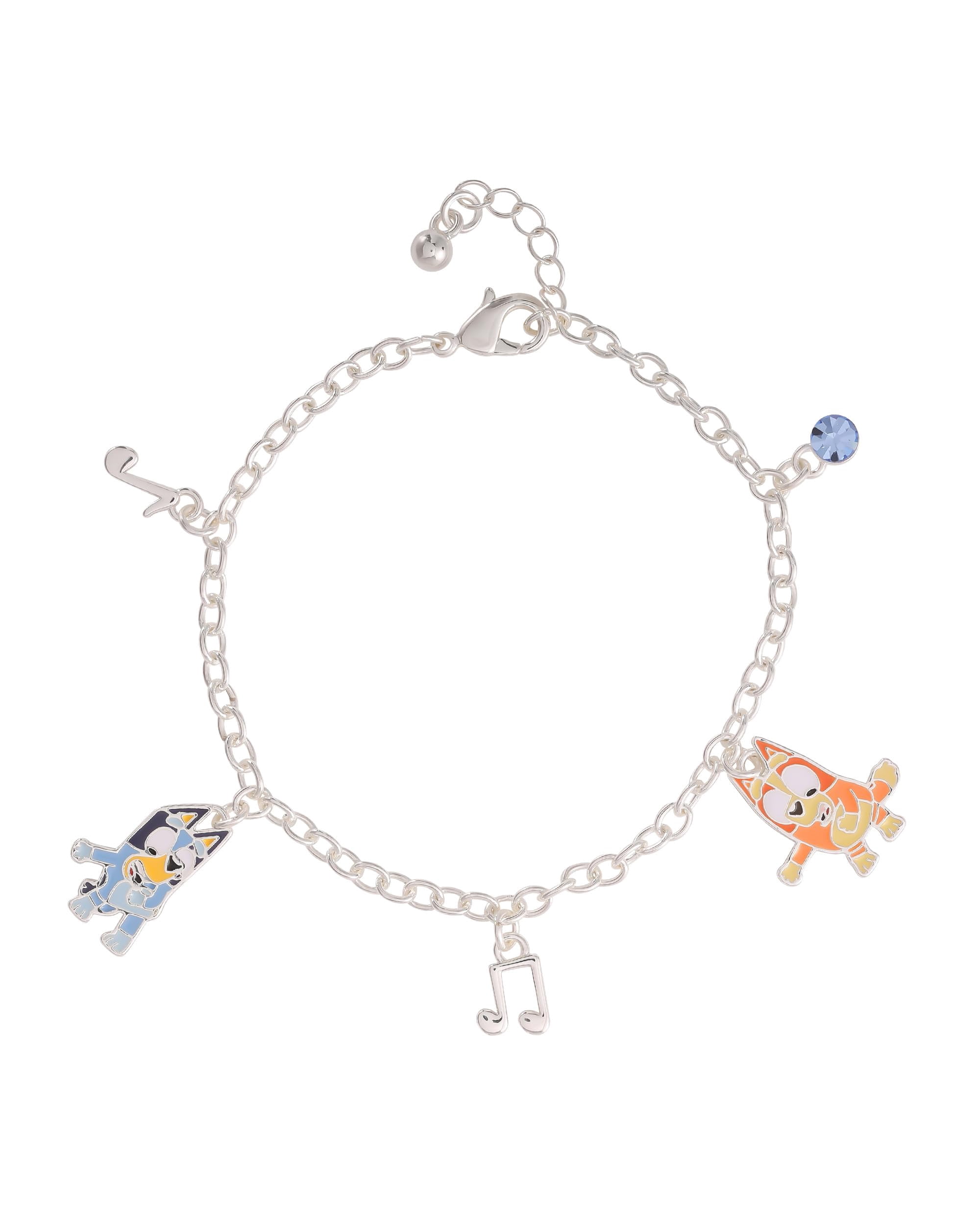 Bluey Bracelets with 5 Charms Official License, 6.75"+,75" Silver Flash ...