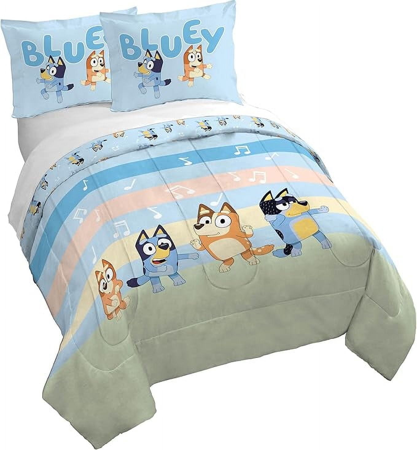 Bluey Can't Stop Dancing 3 Piece Full Size Duvet Cover & Sham Set ...