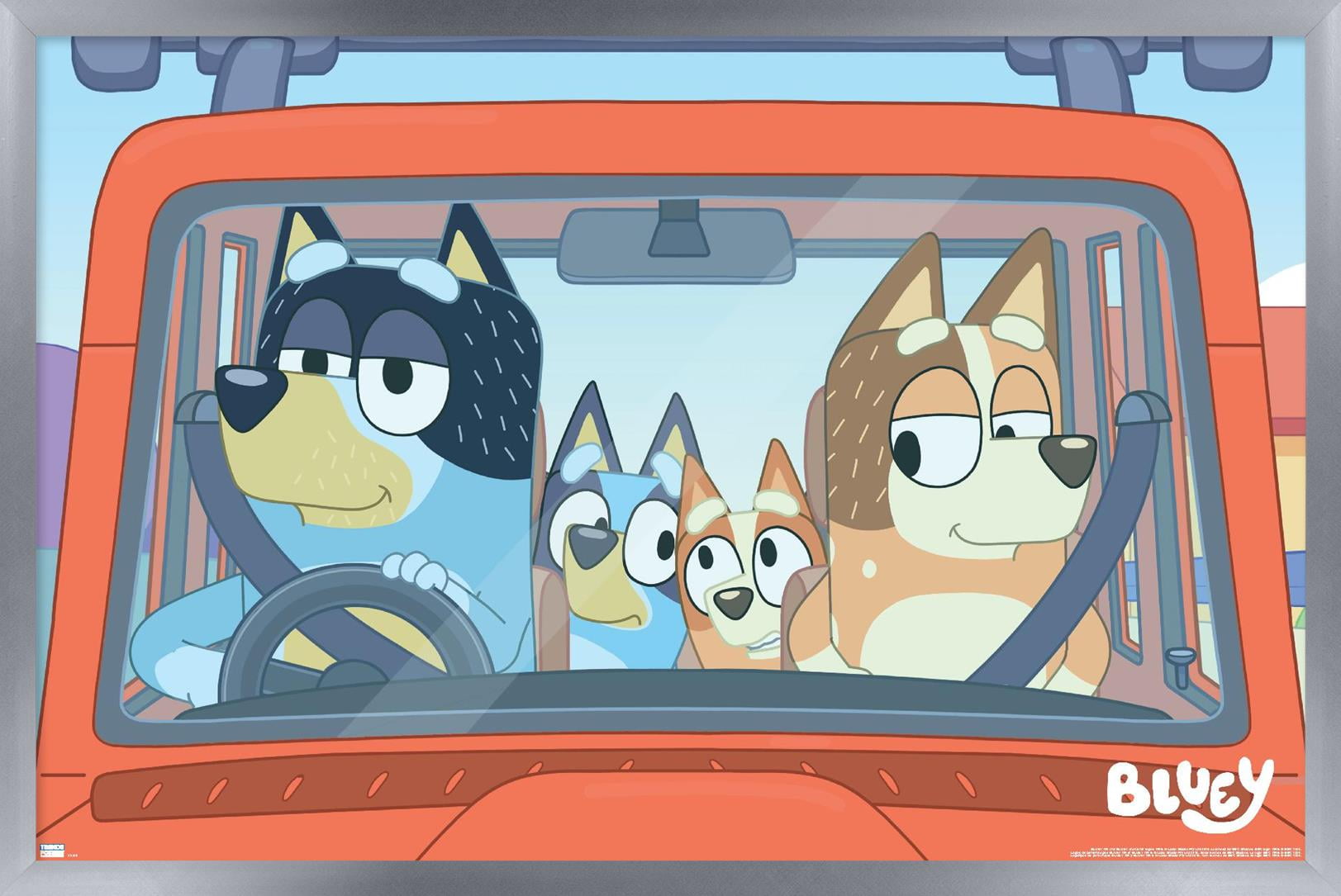 Bluey - Car Ride Wall Poster, 14.725" x 22.375" Framed - Walmart.com