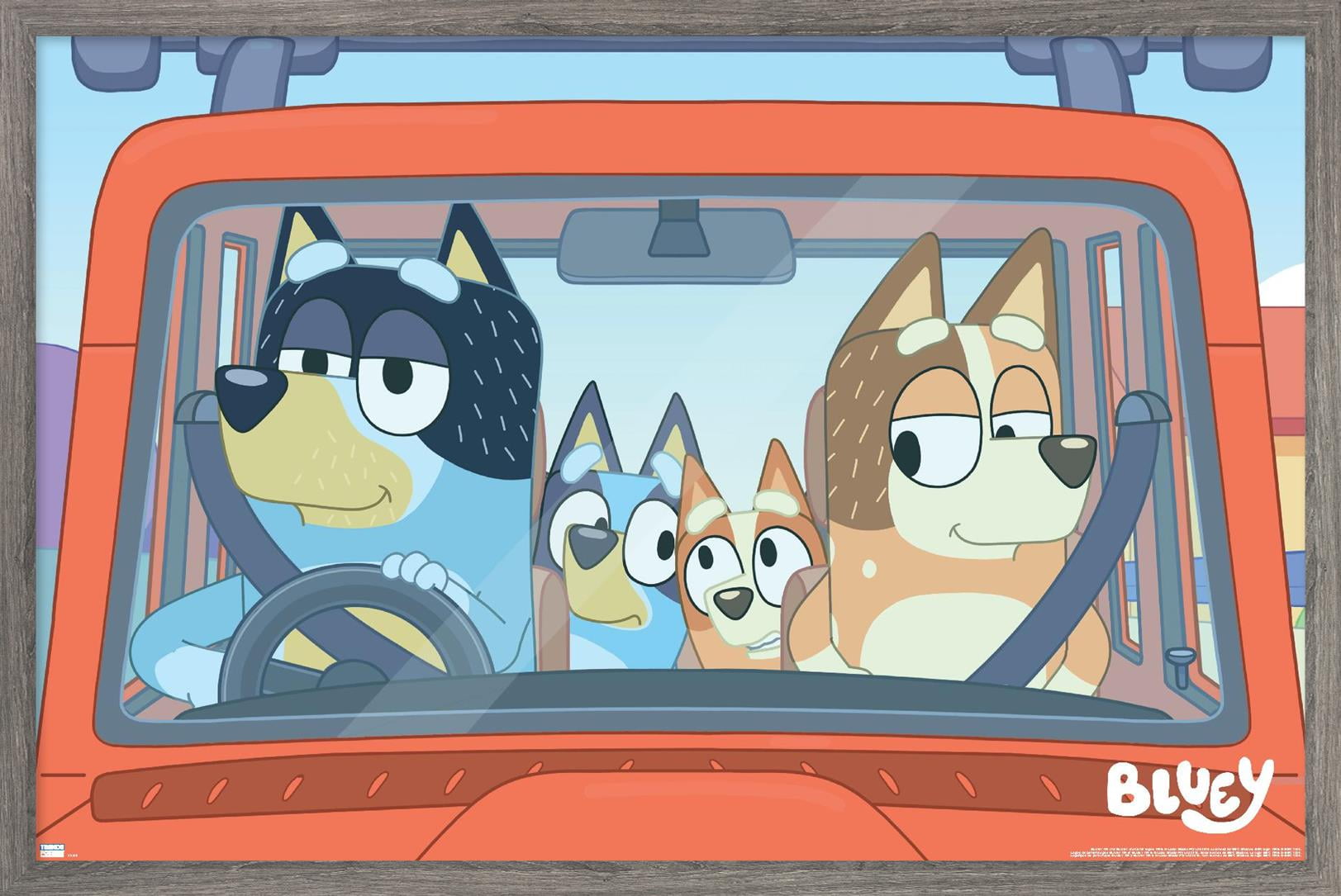 Bluey - Car Ride Wall Poster, 14.725" x 22.375" Framed - Walmart.com