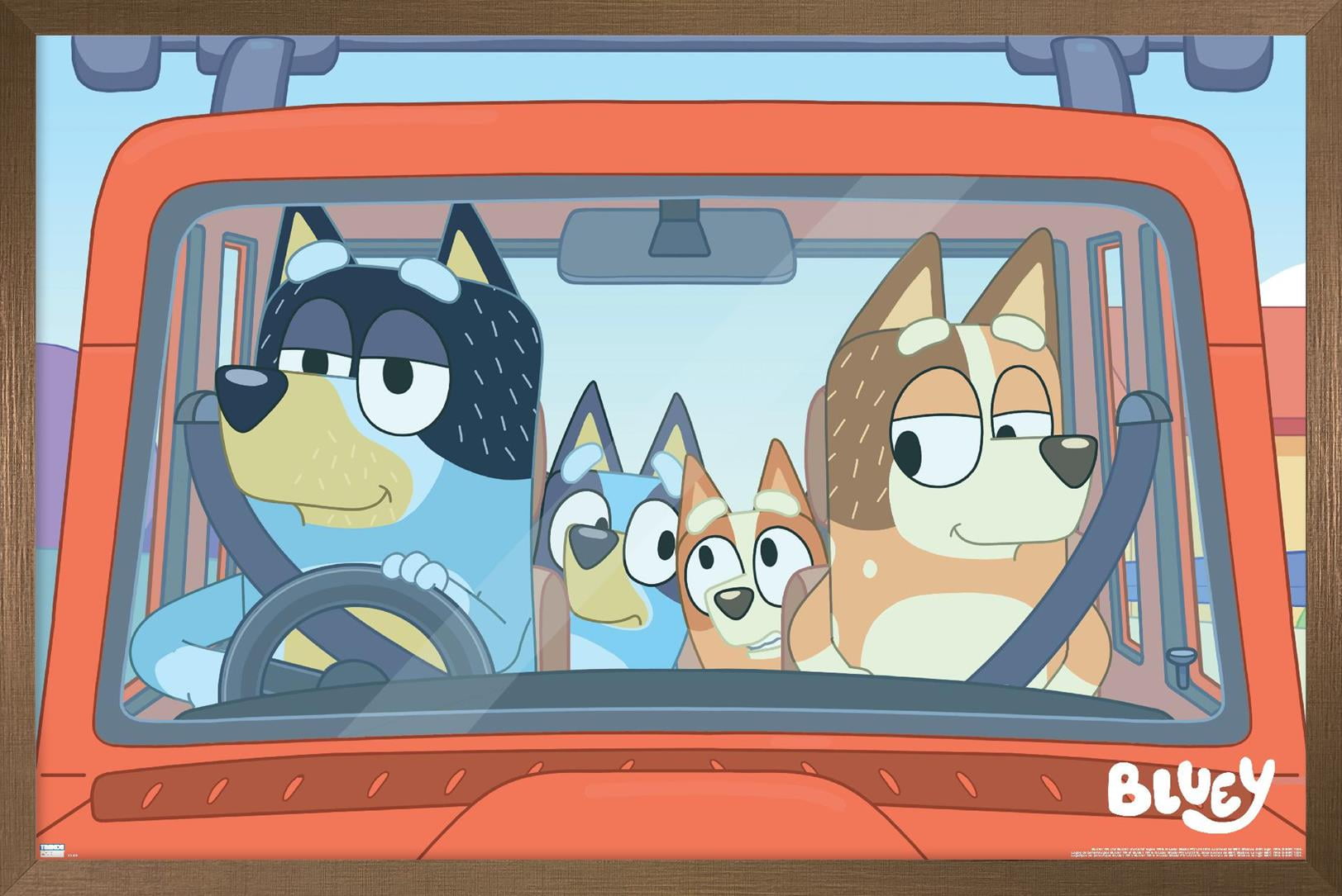 Bluey - Car Ride Wall Poster, 14.725" x 22.375" Framed - Walmart.com