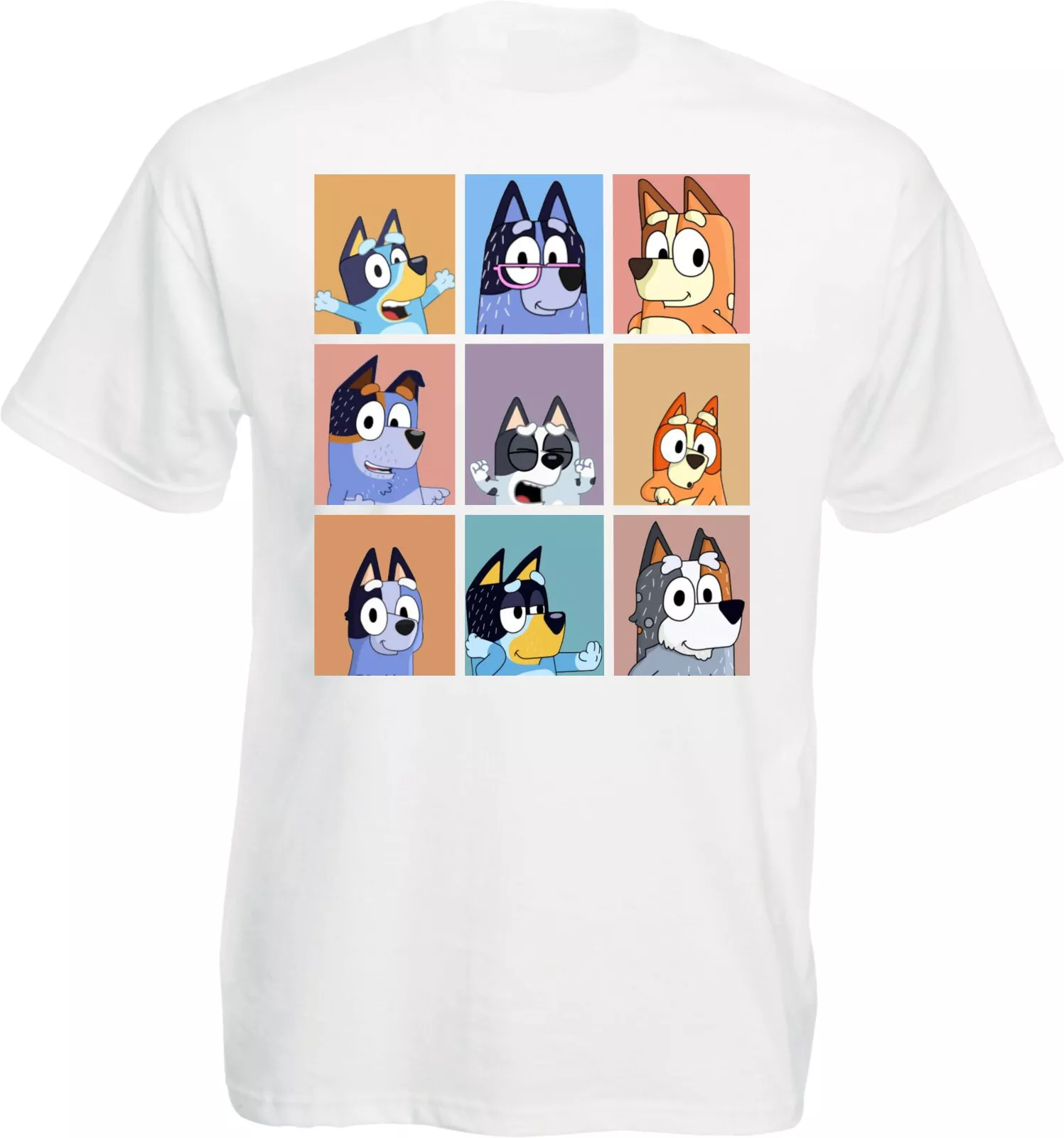 Bluey Cartoon Characters T-Shirt, Funny Puppy Design, Birthday Gift Tee ...