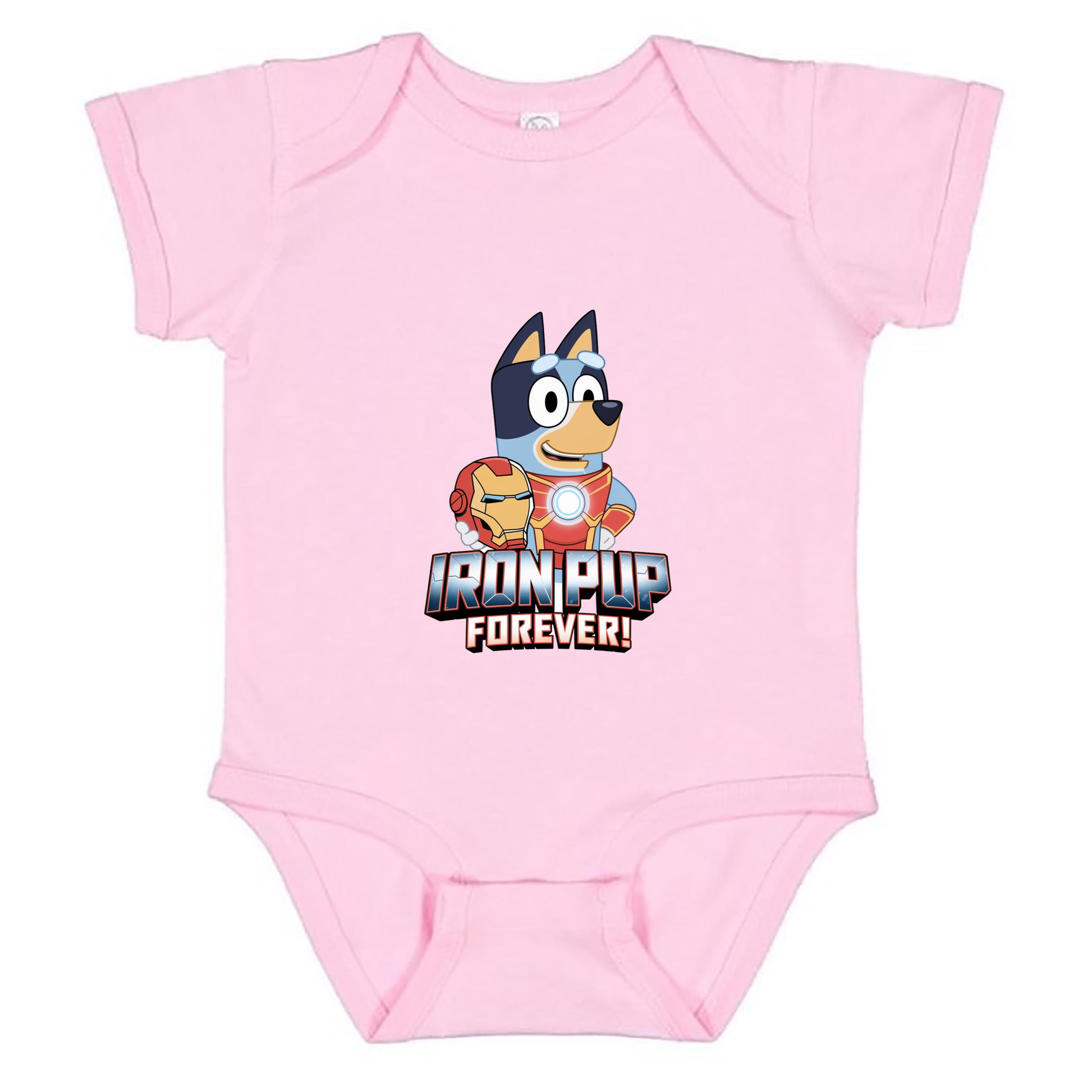 Bluey Cartoon Dog Iron Hero, Brave Super Pup, Futuristic Action Print ...