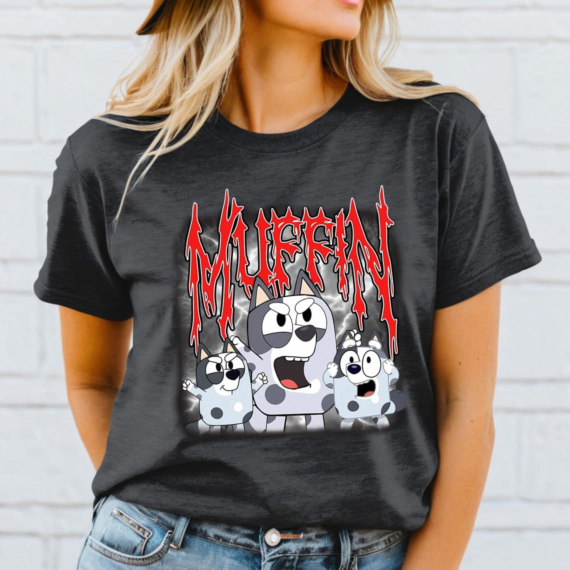 Bluey Cartoon Metal T-Shirt, Emotions Shirt, Cartoon T-Shirt, Birthday ...