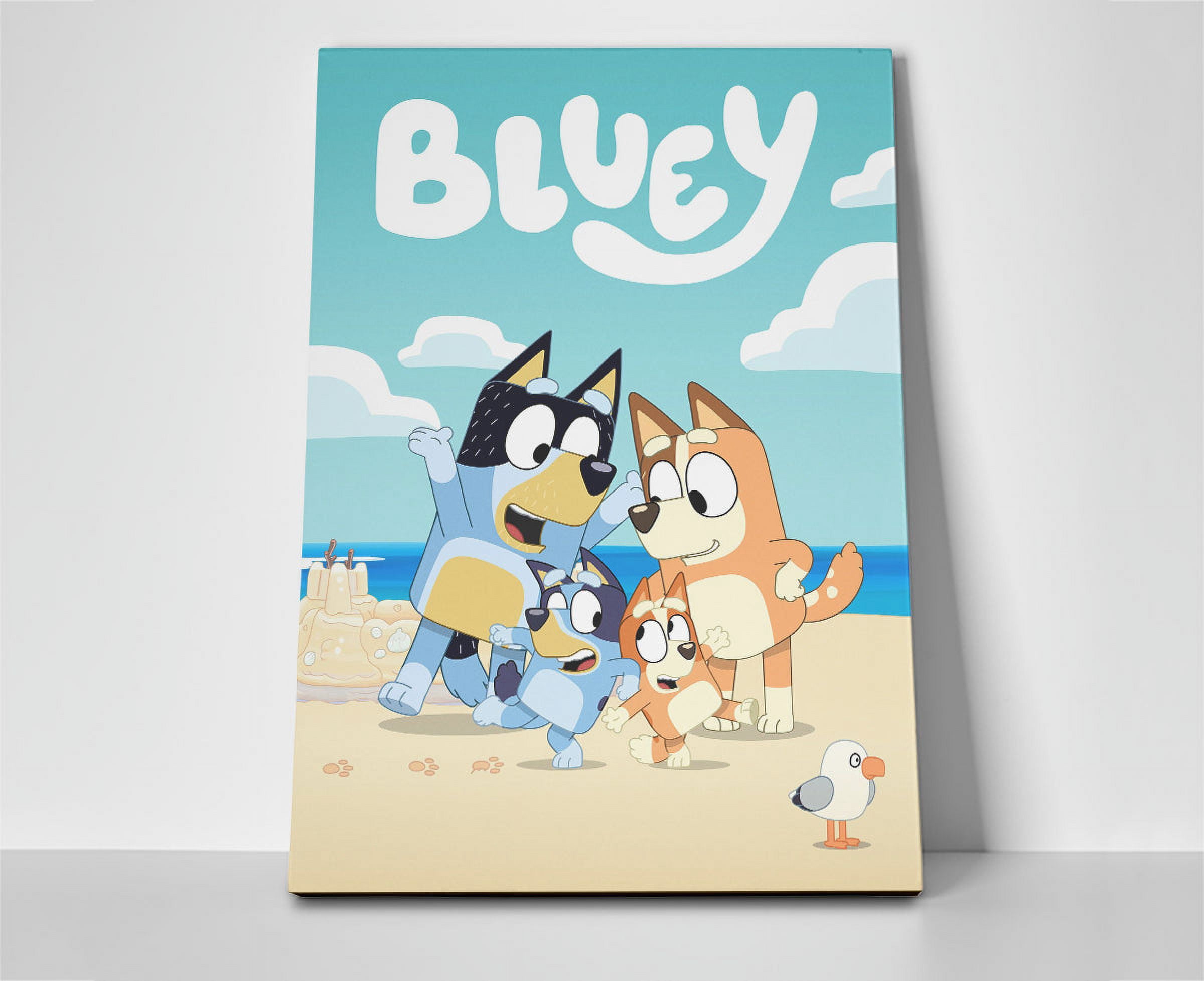 Bluey Cartoon Poster or Wrapped Canvas - Walmart.com