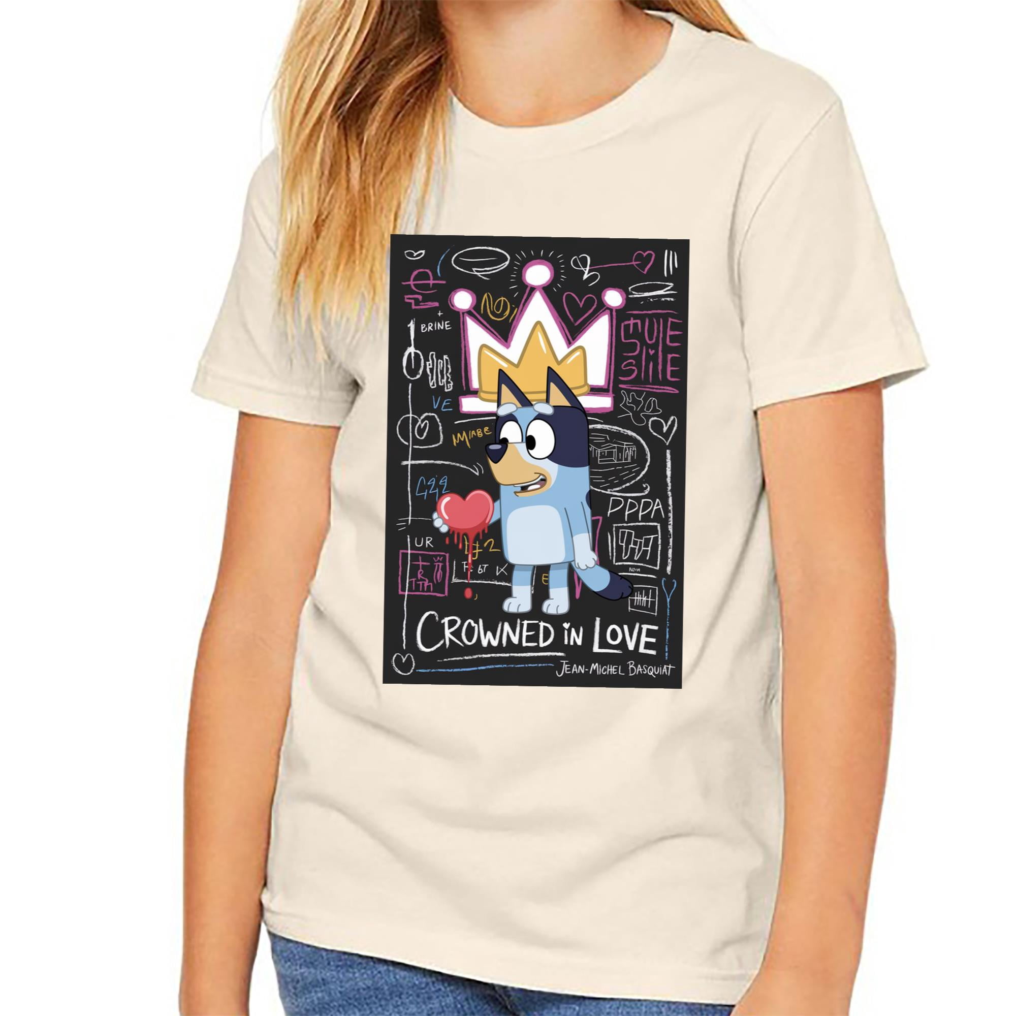 Bluey Cartoon Pup Crowned With Love Symbol, Royal Heart-Themed Artistic ...
