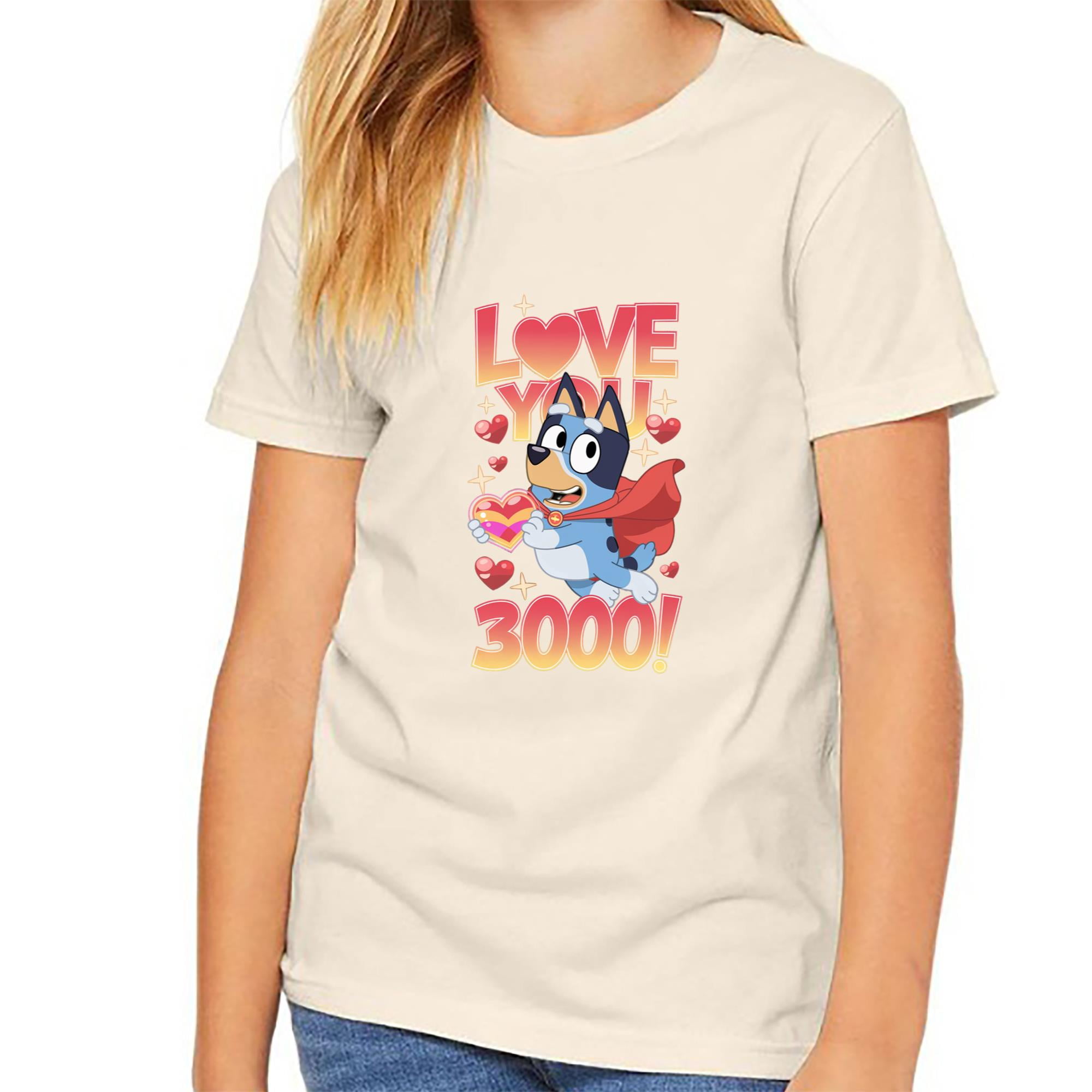 Bluey Cartoon Pup Expressing Love You 3000, Cute Design With Sci-Fi ...