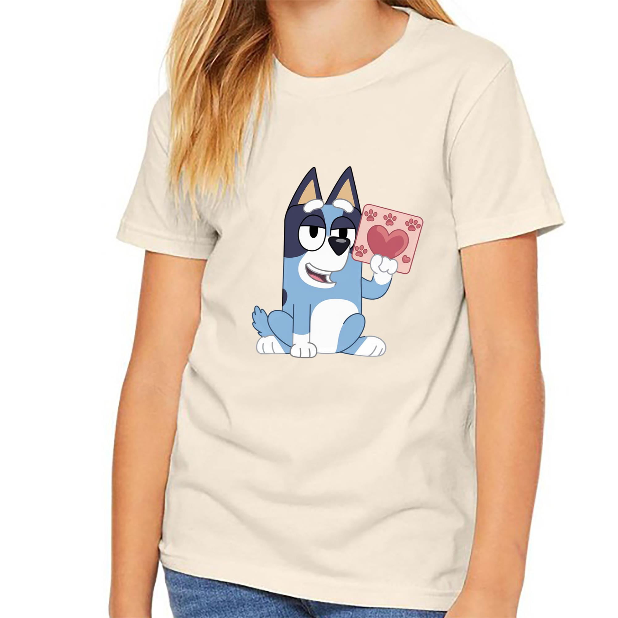 Bluey Cartoon Pup Walking Across Hearts, Endearing Love Design For Kind ...
