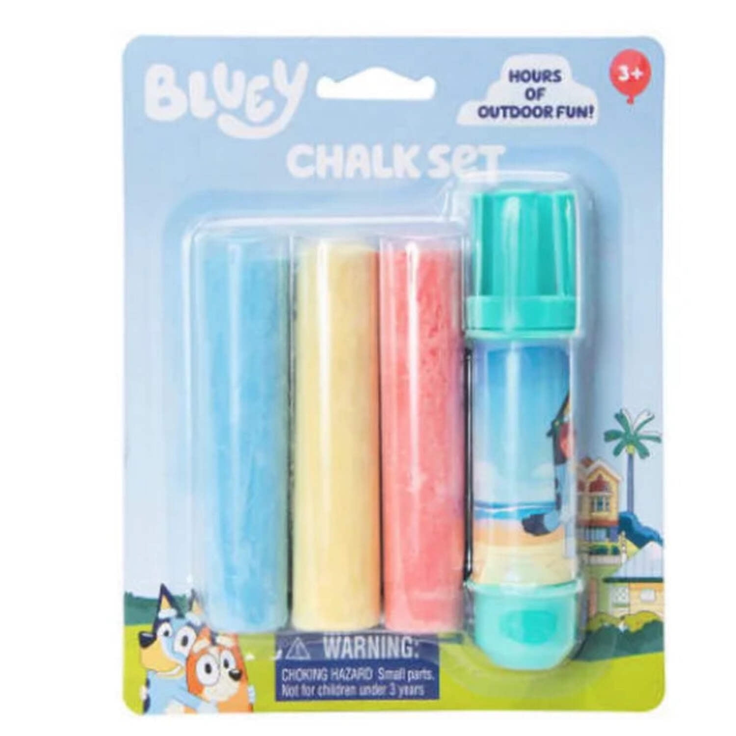 Bluey‚Ñ¢ 4-Count Chalk Set with Holder - Kid's Sidewalk Toy Kit for ...