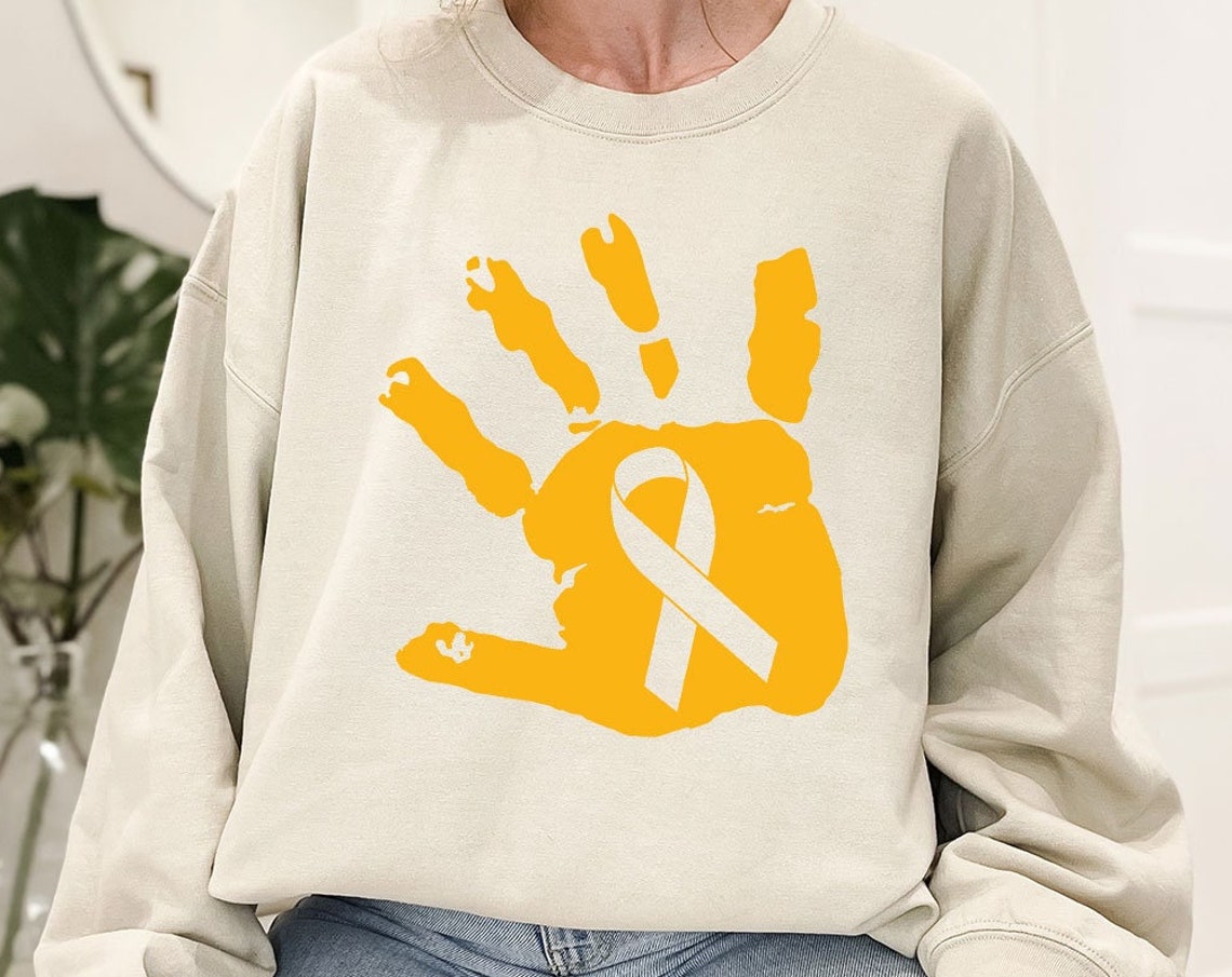 Bluey Childhood Cancer Sweatshirt, Pediatric Cancer Nurse Hoodie, Gold ...