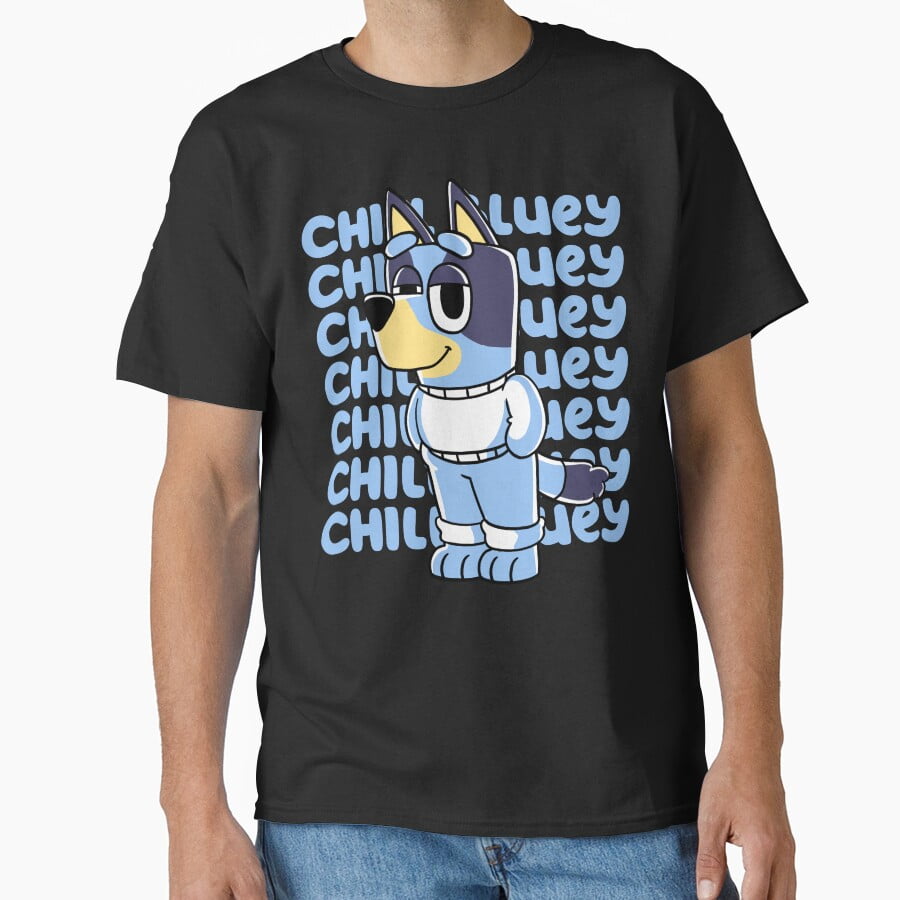 Bluey Chill Blue Heeler Classic T-Shirt, All Size S-5XL Bluey Shirt ...