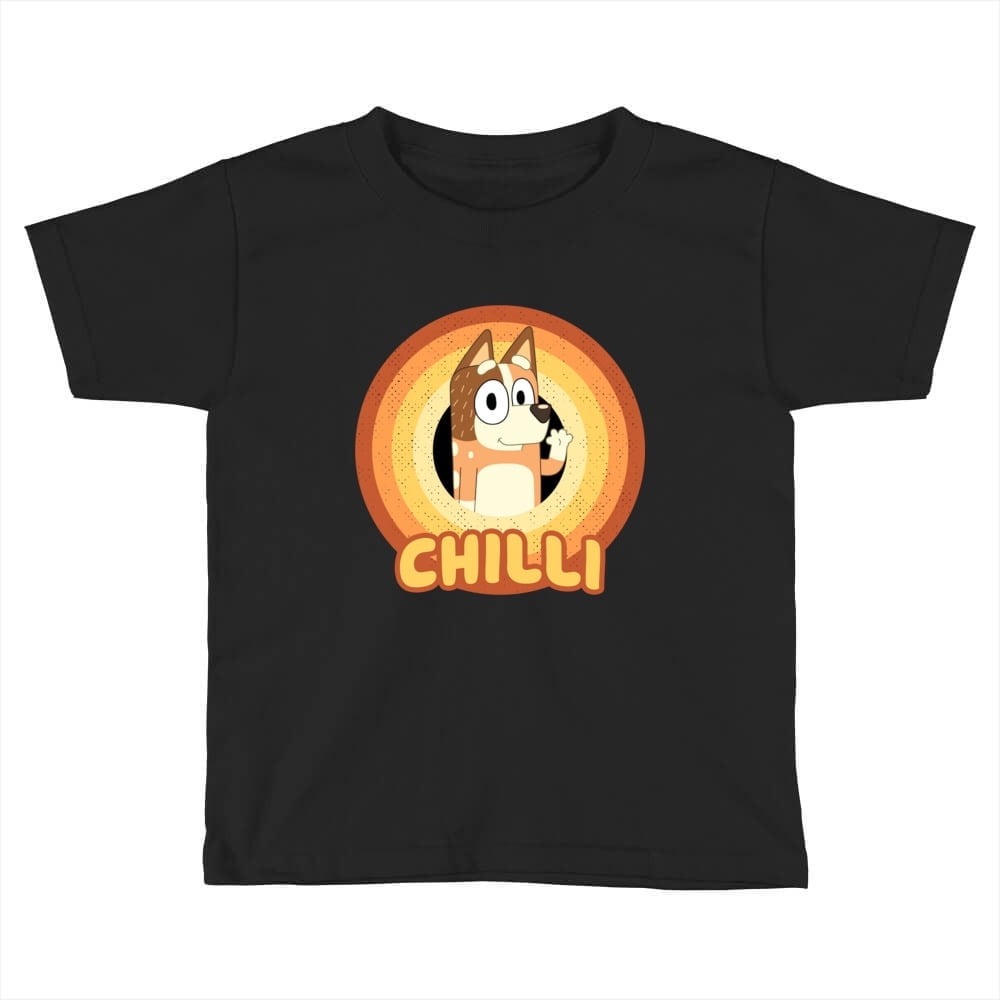 Bluey Chilli Circle Style, Fun Birthday Tee, Bluey and Bingo Theme ...