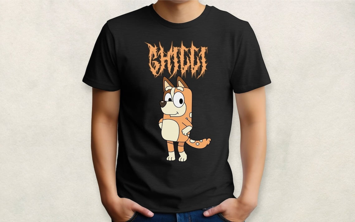 Bluey Chilli Metal Shirt, Goth Disney, Deathmetal, Blegh, Emo Shirt ...