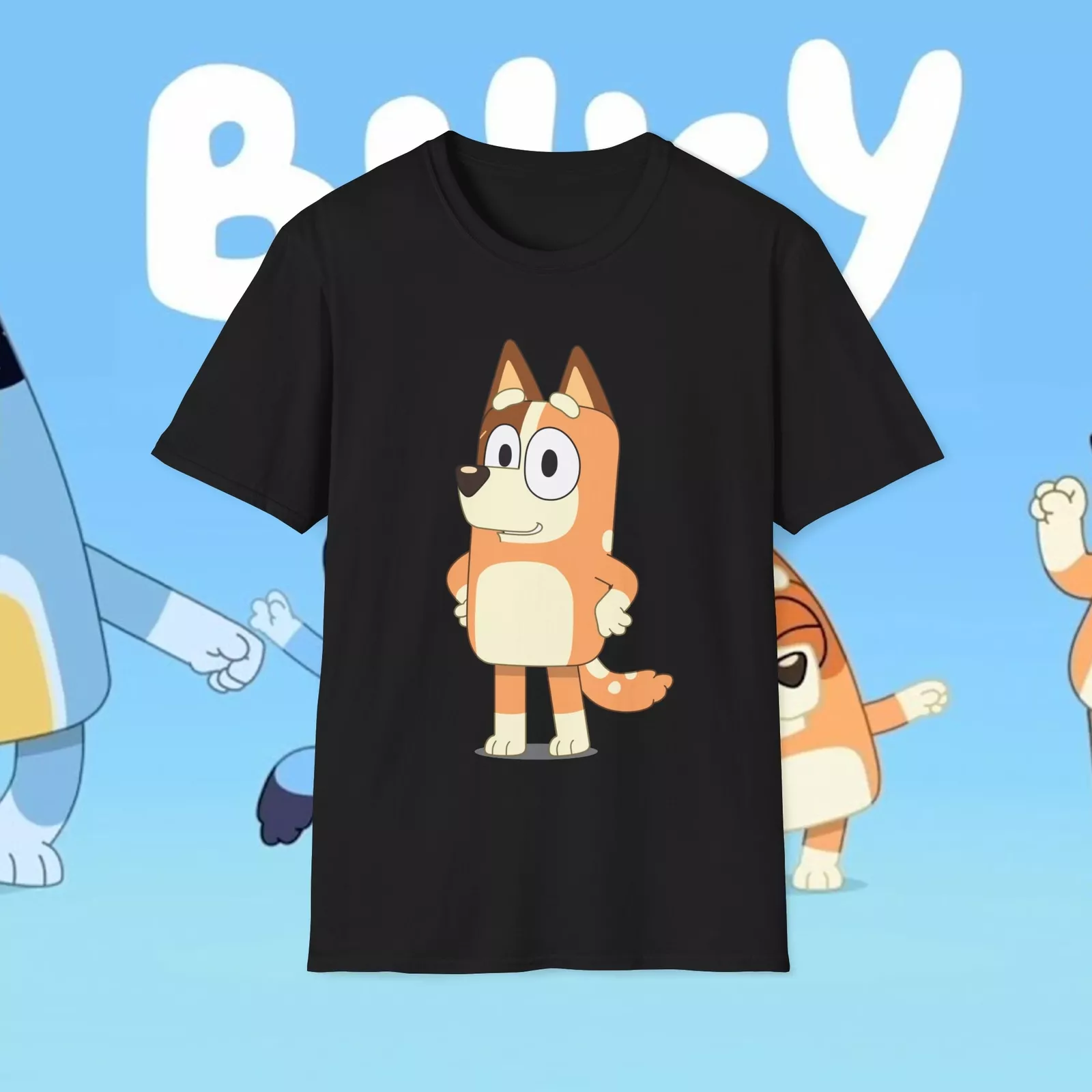 Bluey Chilli Mum Bandit Bingo Unisex Softstyle T-Shirt, Bluey Family ...