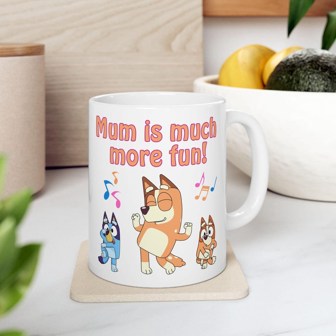 Bluey Chilli Mum is more fun Ceramic Mug, Bluey Mothers Day, Bluey ...