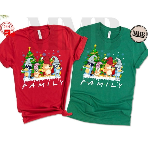 Bluey Christmas Family Shirt, Matching Holiday T-Shirts, Mom & Dad ...