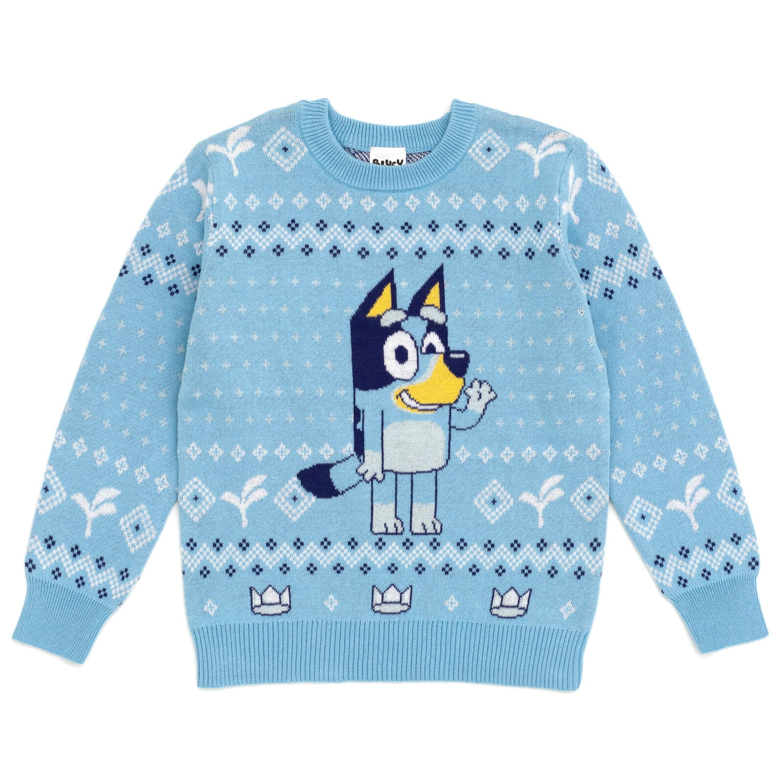Bluey Christmas Toddler Girls Cotton Gauze Long Sleeve Sweater Blue 5T ...
