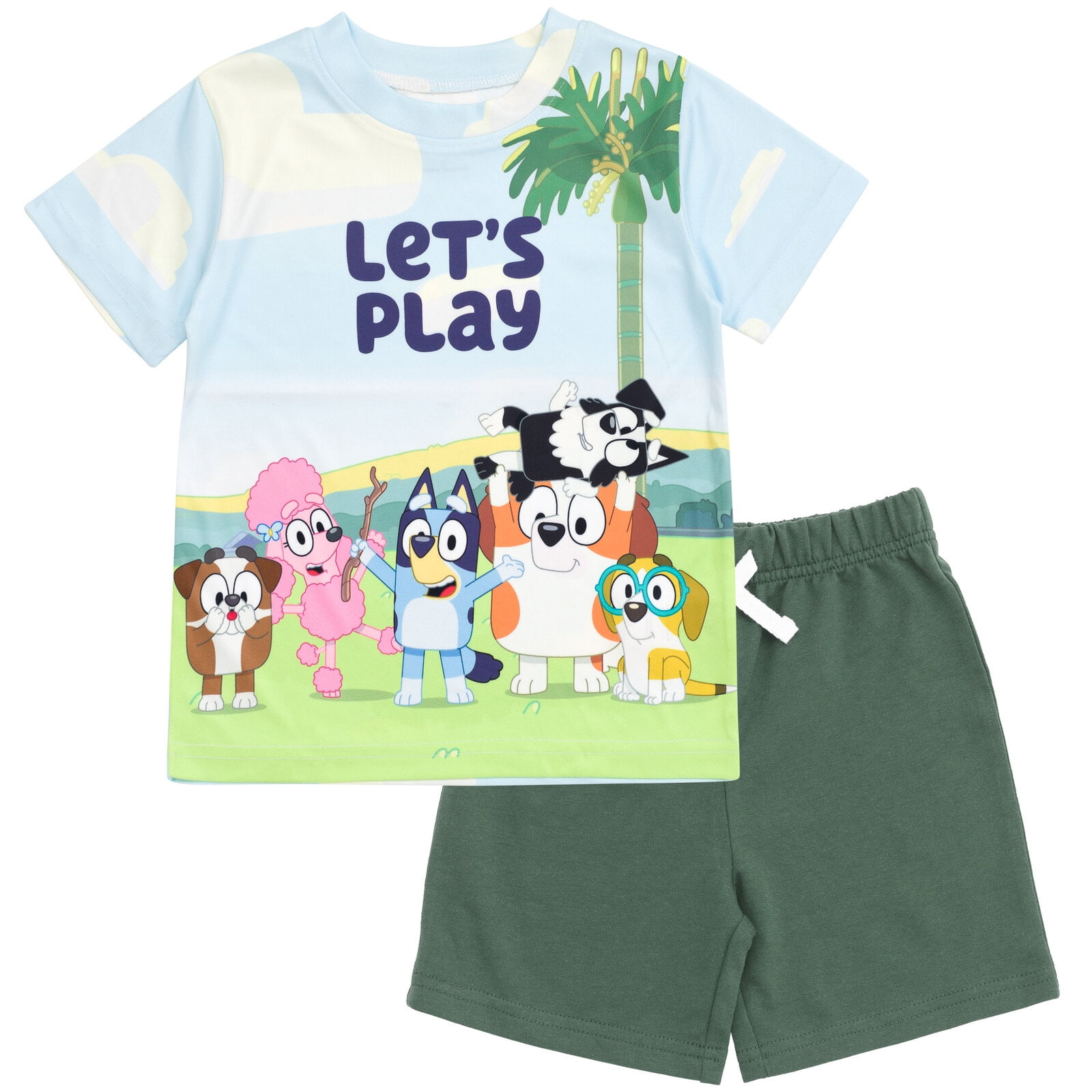 Bluey Coco Honey Winton Big Boys T-Shirt and Shorts Outfit Set ...