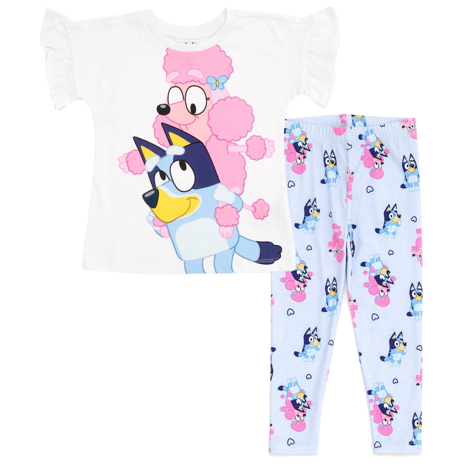 Bluey Coco Toddler Girls T-Shirt and Leggings Outfit Set White / Blue ...