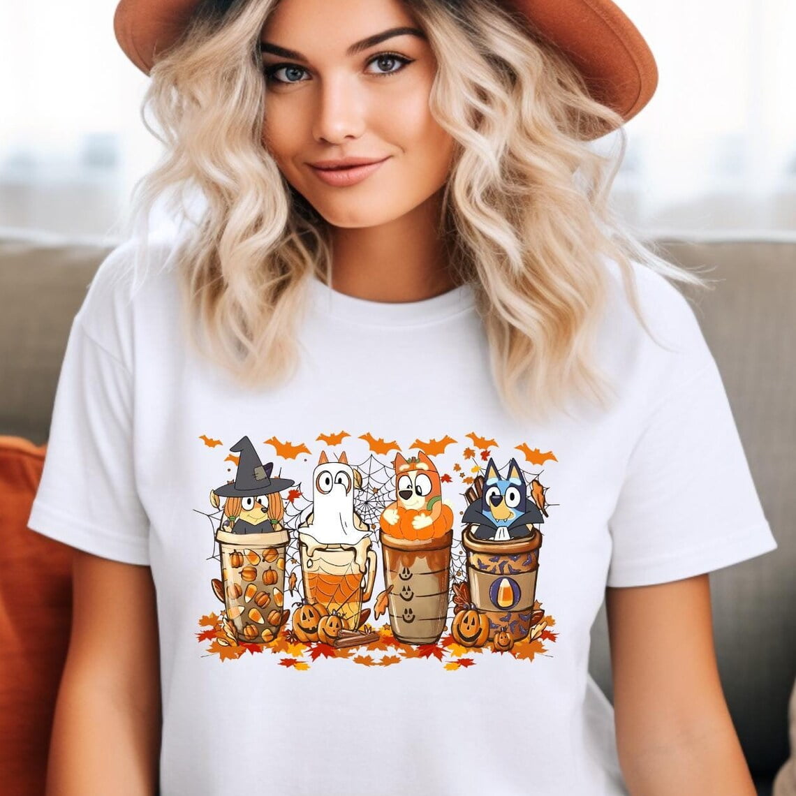 Bluey Coffee Shirt, Bluey And Bingo Latte Drink Shirt, Halloween Shirt ...