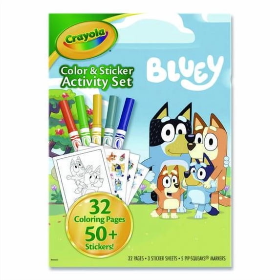 Bluey Color and Sticker Activity Set, Includes Five Markers, Ages 3 and ...