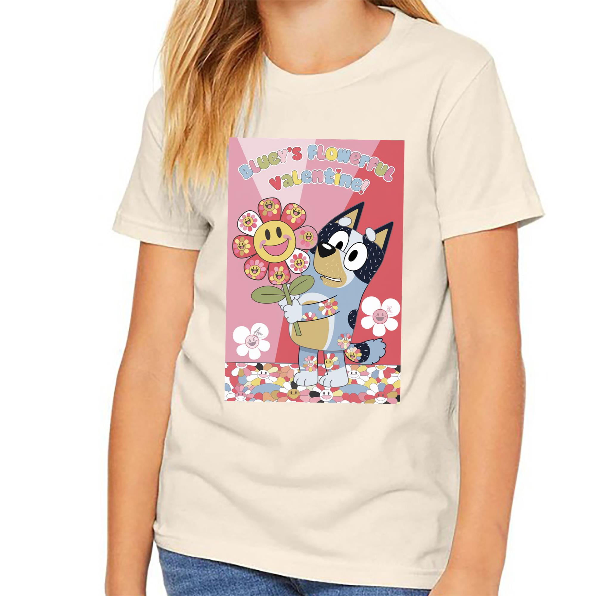 Bluey Colorful Cartoon Pup In Vibrant Pop Flower Style, Inspired ...