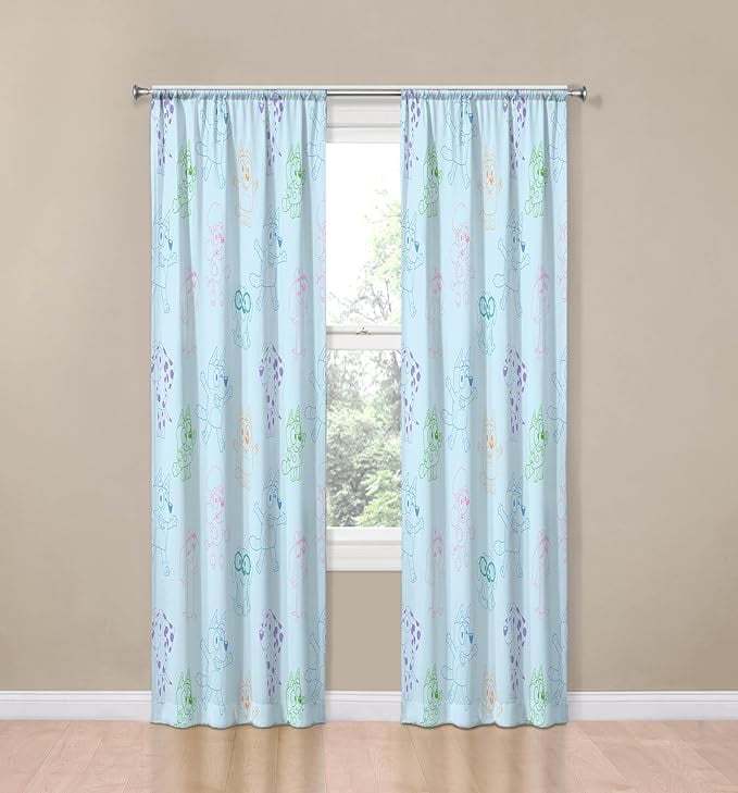 Bluey Colorful Friends 2 Panel Curtain Set, 84 Inch Long - Kids Home ...