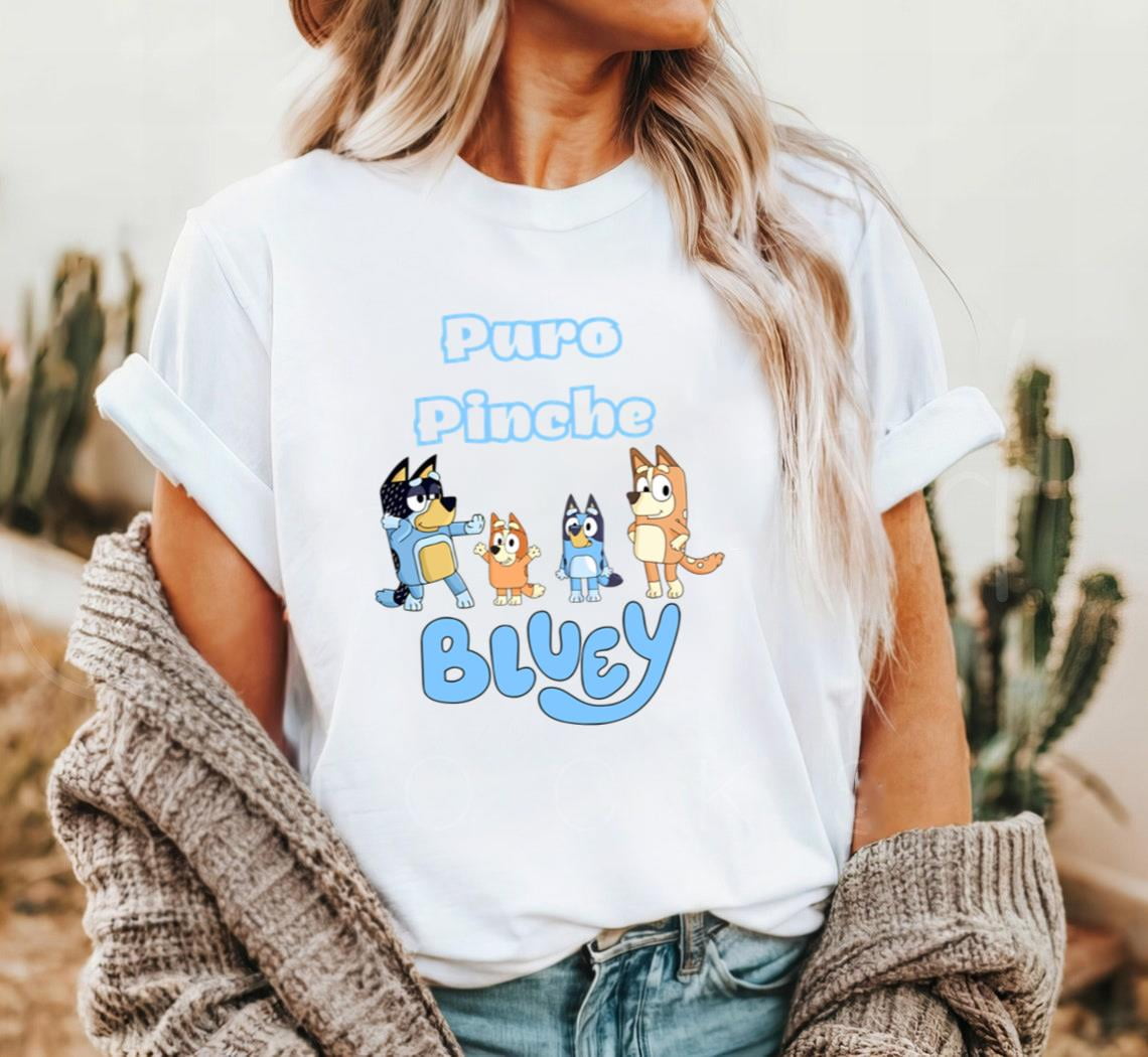 Bluey Comfort Colors Puro Pinche Bluey T-Shirt, Bluey Family Tee, Cool ...
