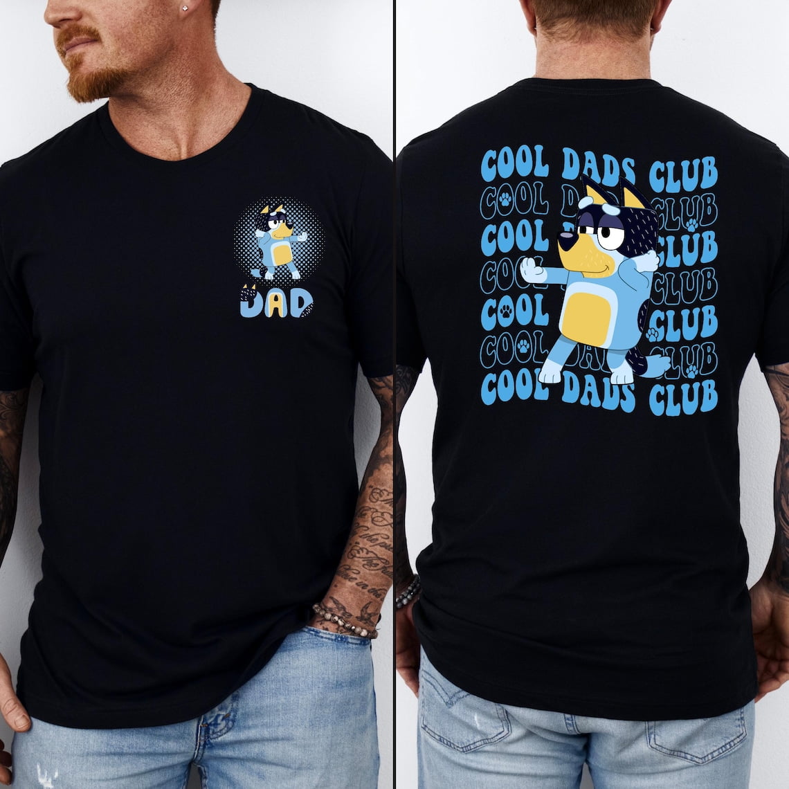 Bluey Cool Dads Club T-Shirt For Men Funny Bluey Bandit Dad Tee For Birthday Or Father'S Day ...