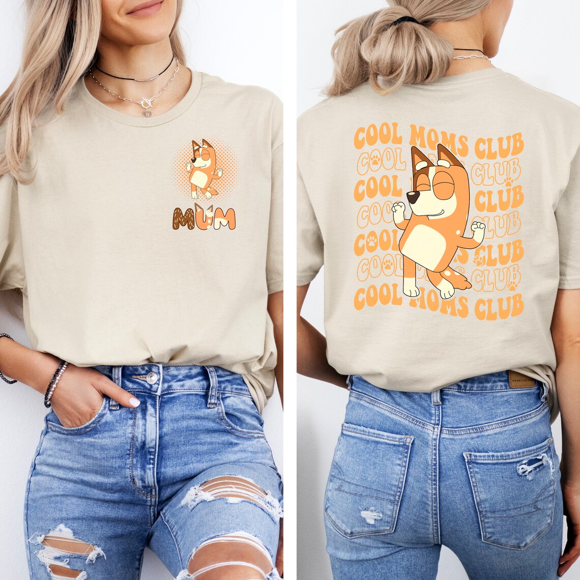 Bluey Cool Mom Club T-shirt, Bluey Mum Shirt, Bandit Heeler Shirt ...