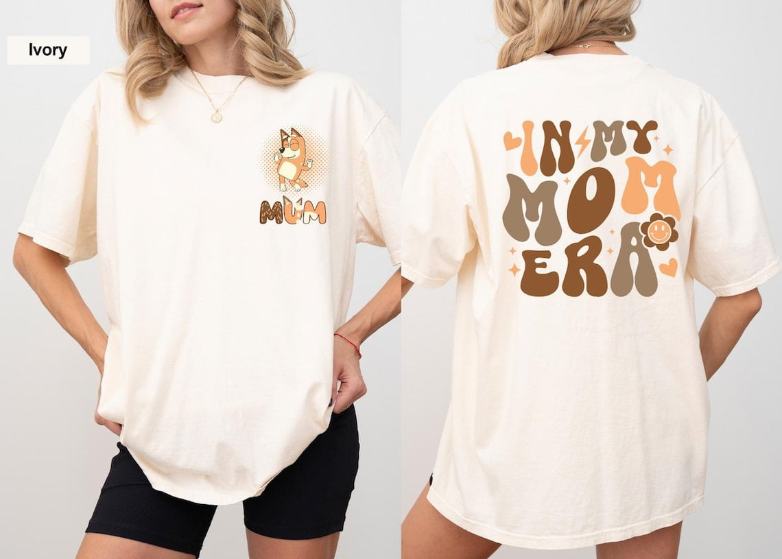 Bluey Cool Mums Club Chilli Hoodie, In My Mom Era Tshirt, Bluey Shirt ...