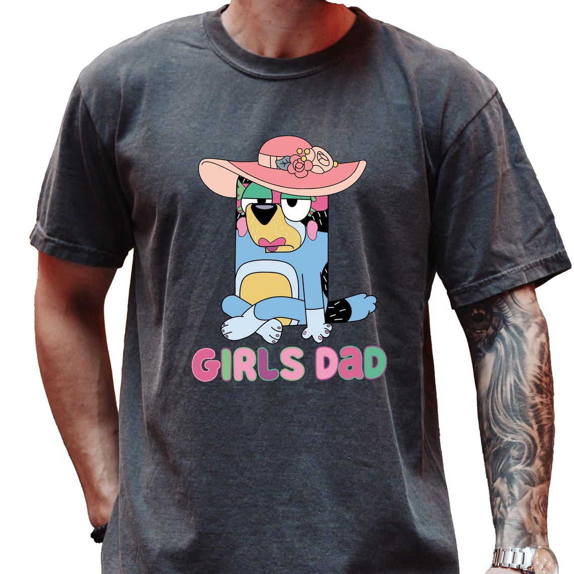 Bluey Custom Bluey Girls Dad Shirt, Dad Tee, Bluey Birthday Shirt, Girl ...