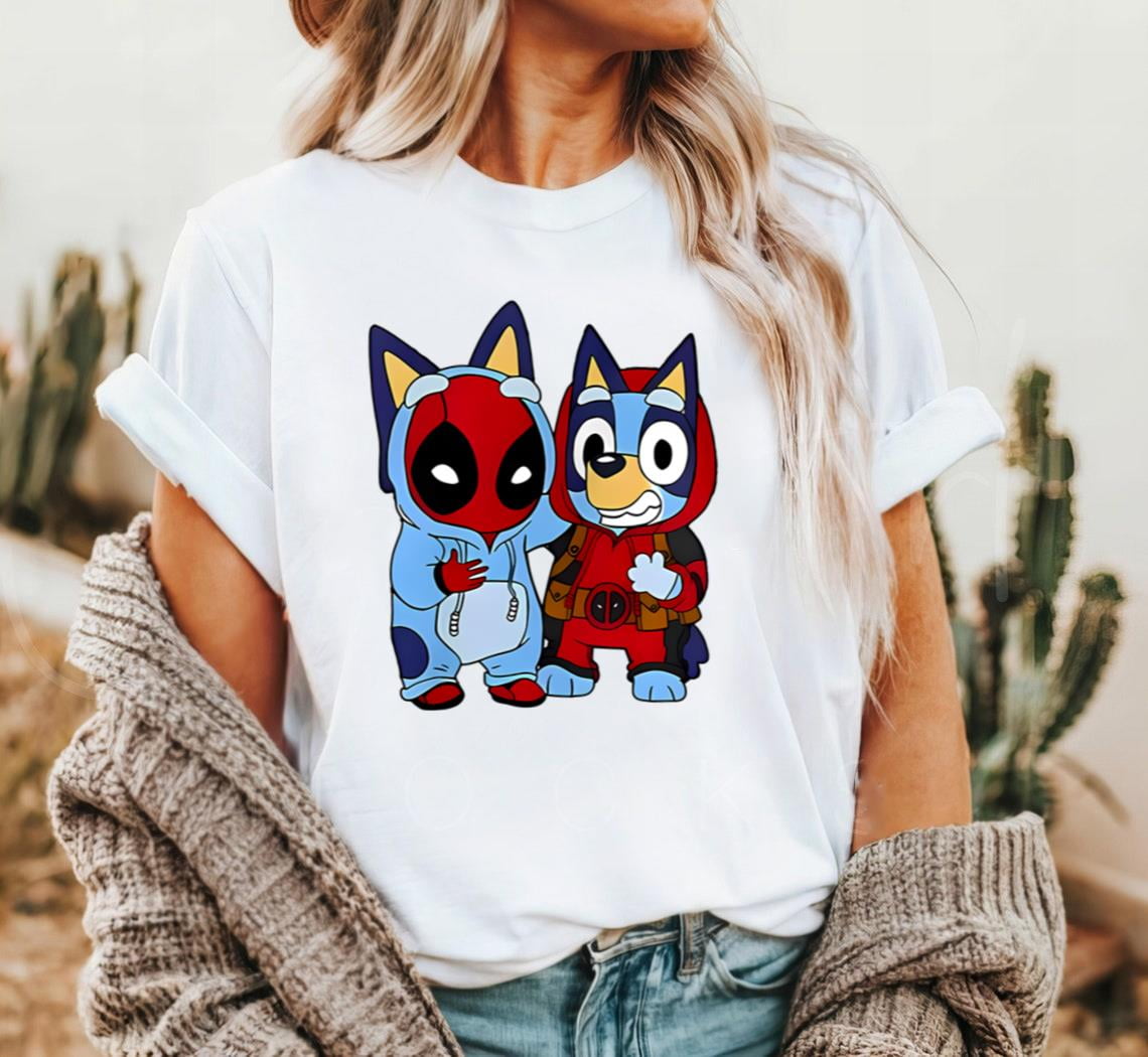 Bluey Cute And Bluey Crossover T-Shirt - Adorable Fan Art Unisex All ...
