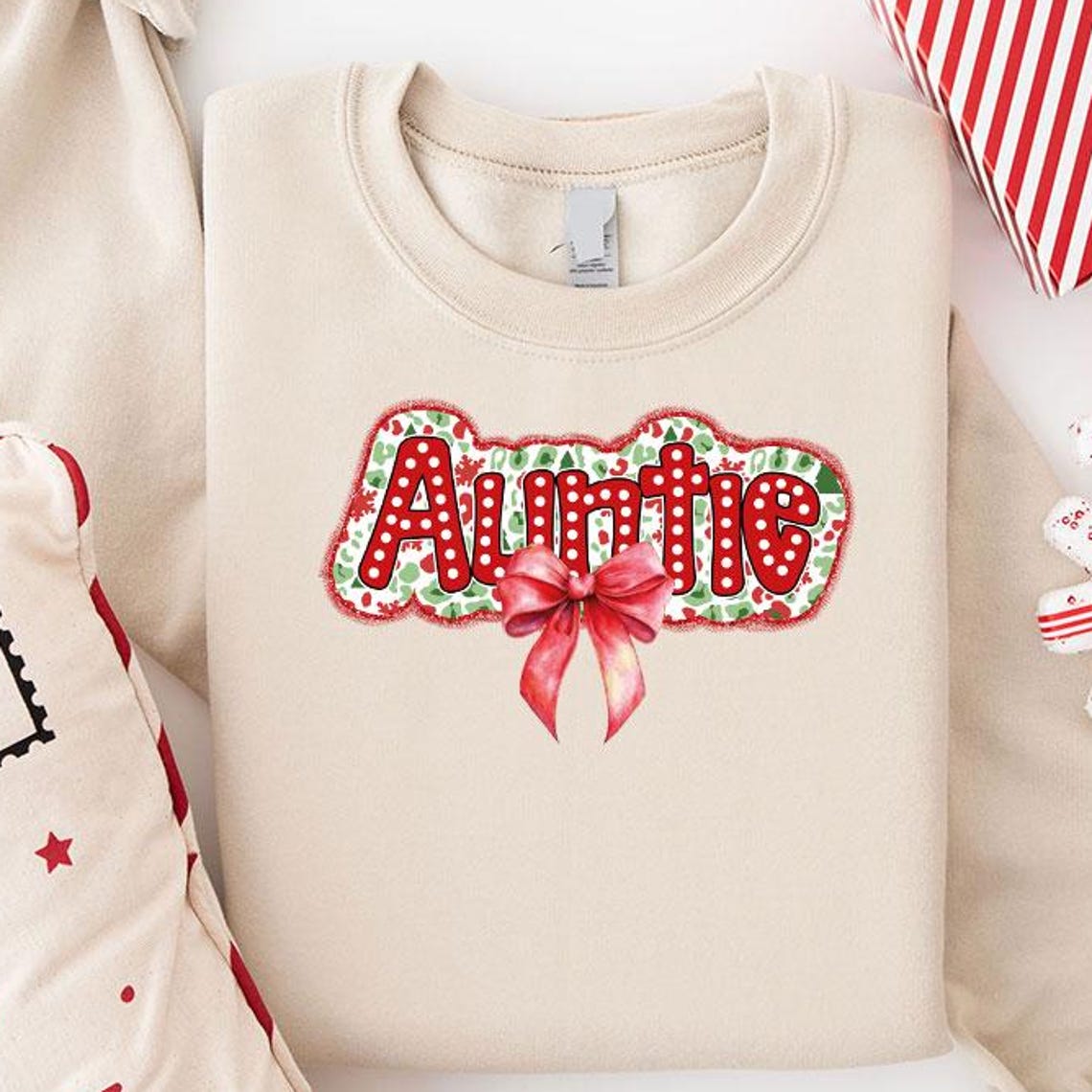 Bluey Cute Winter Holiday Coquette Sweatshirt, Winter Holiday Matching ...