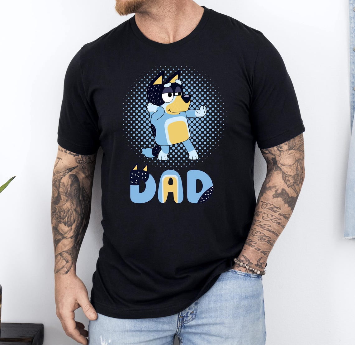 Bluey DAD T-shirt, Fathers Day T-shirt, Bluey Bandit T-shirt, Cartoon T ...