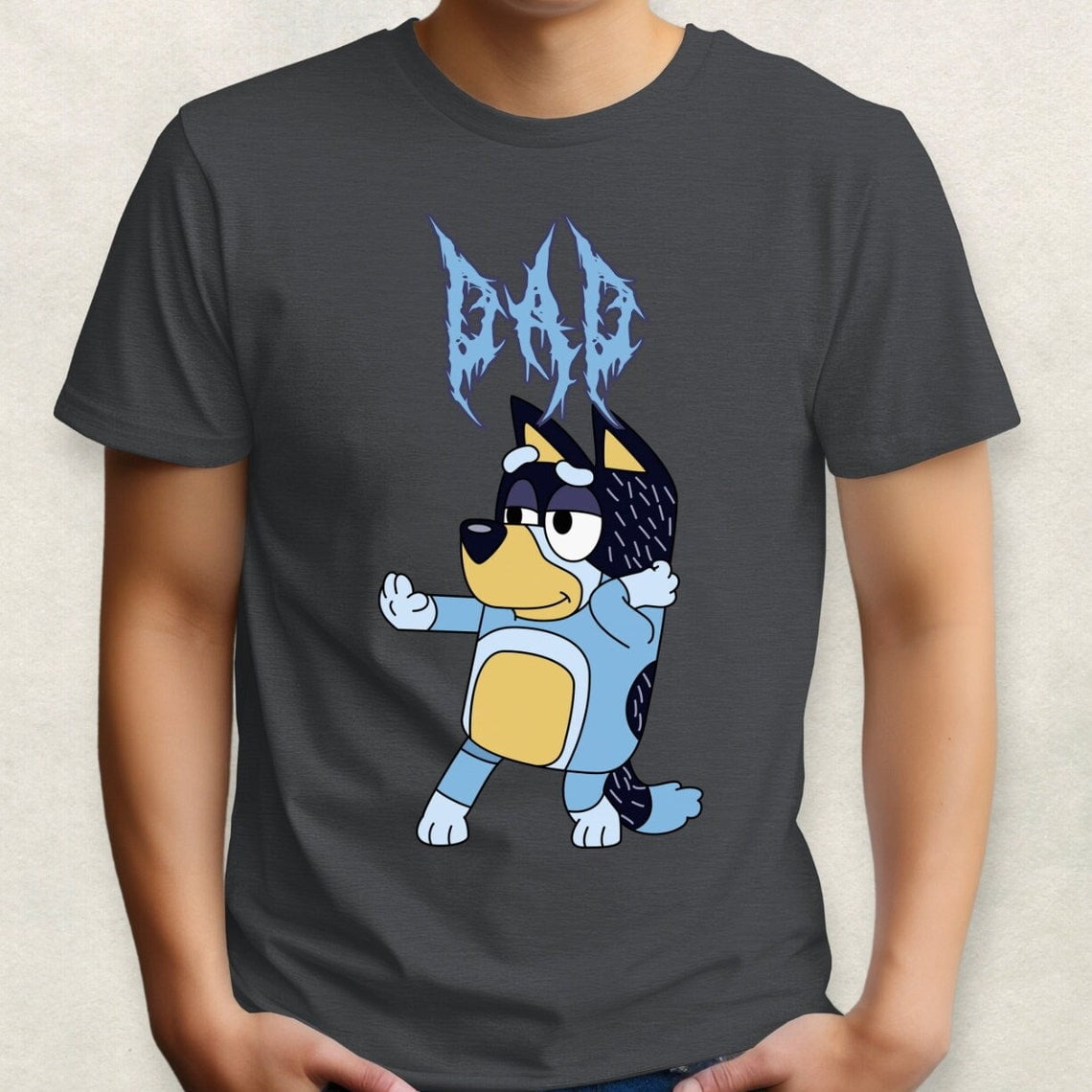 Bluey Dad Bandit Metal Shirt, Bluey, Black Metal, Goth Disney ...