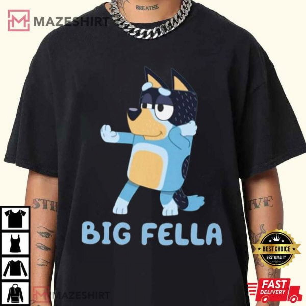 Bluey Dad Big Fella Father’s Day T-Shirt, Unisex Short Sleeve T-shirt ...