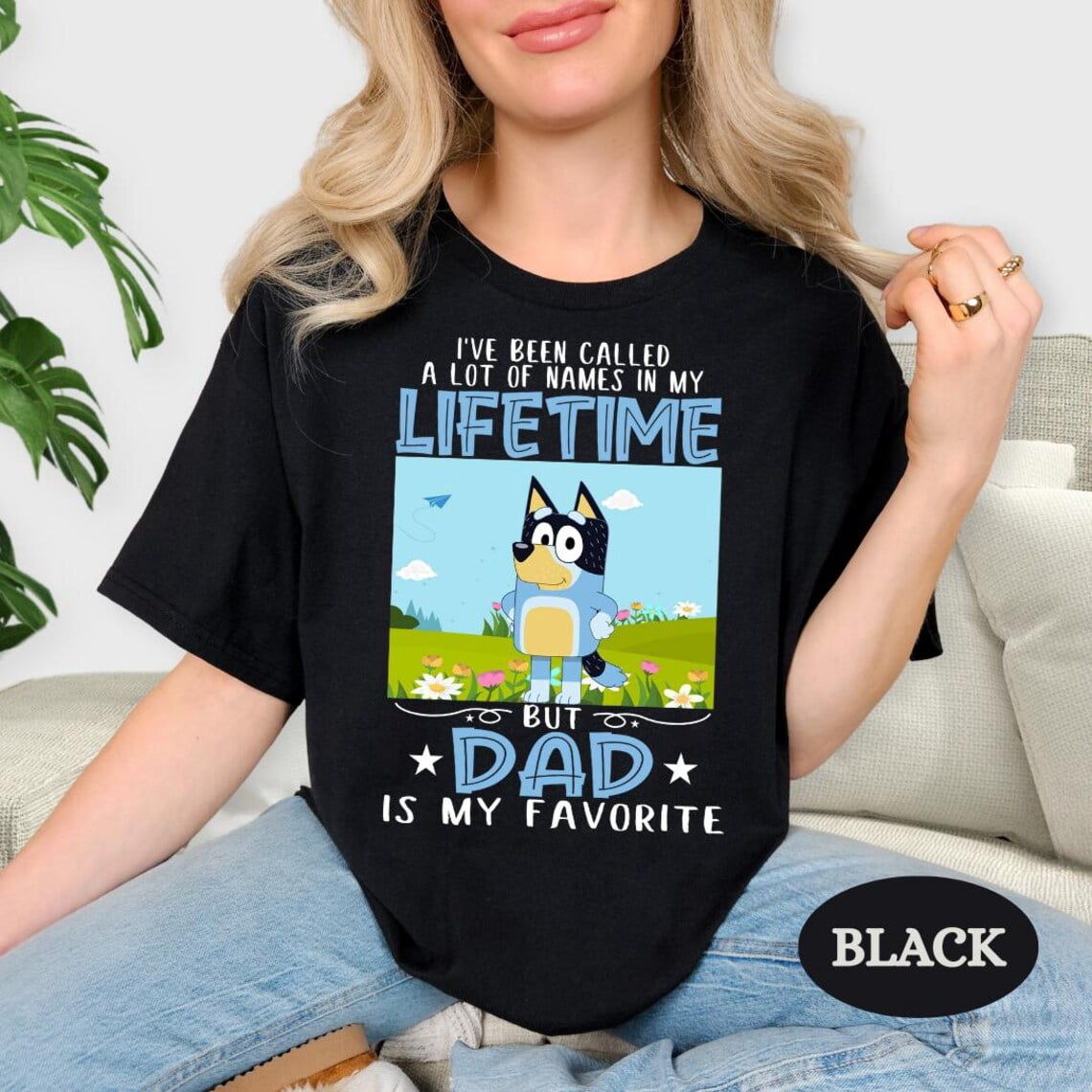 Bluey Dad Comfort Colors Shirt, Dad Is My Favorite Bluey Shirt, Funny ...