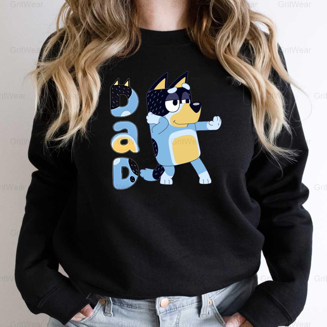 Bluey Dad Graphic, All Size Cartoon Fan, Father Daddy, Family Humor ...