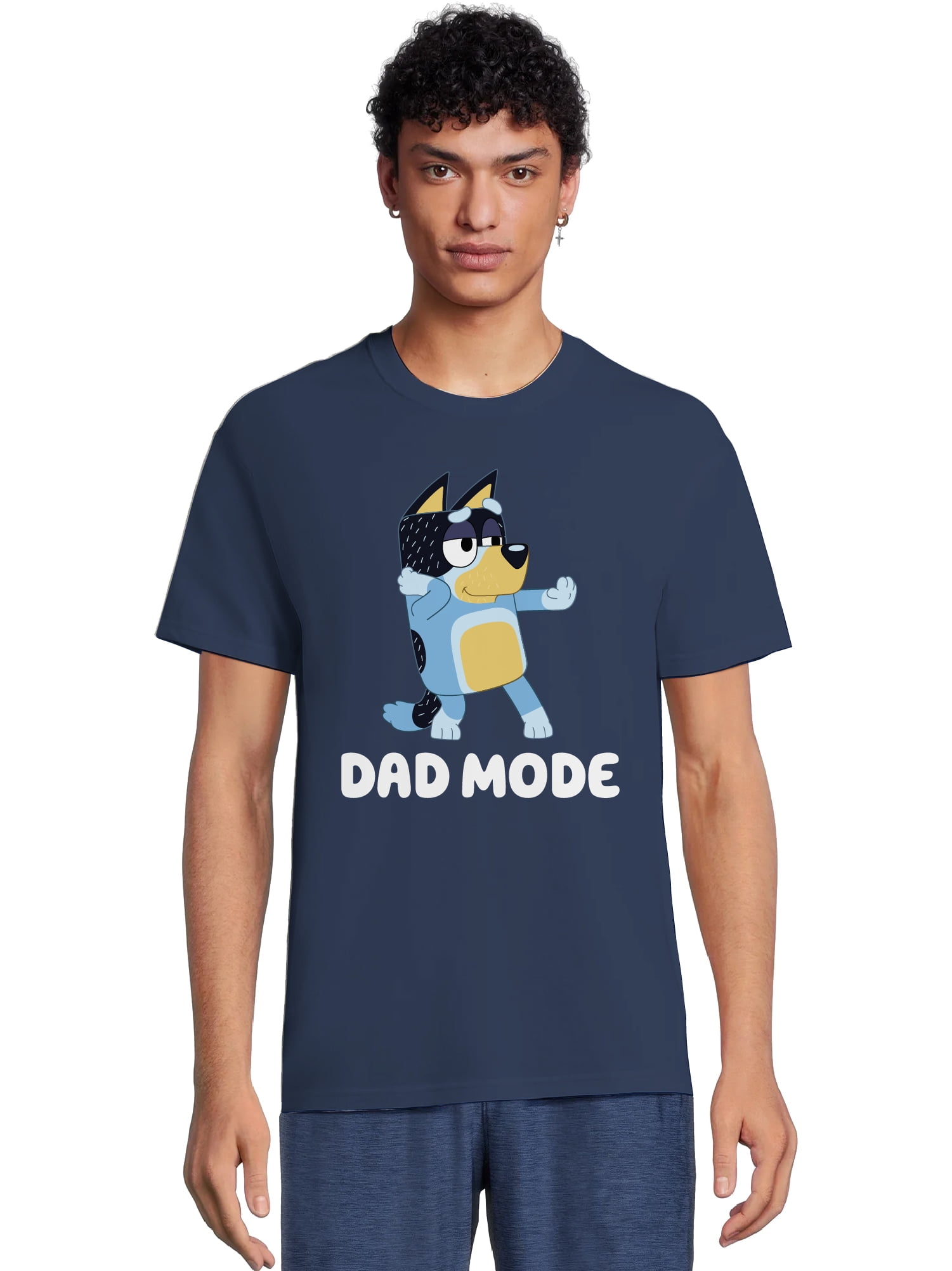 Bluey Men's & Big Men's Dad Mode Graphic Tee Shirt, Sizes S-3XL ...