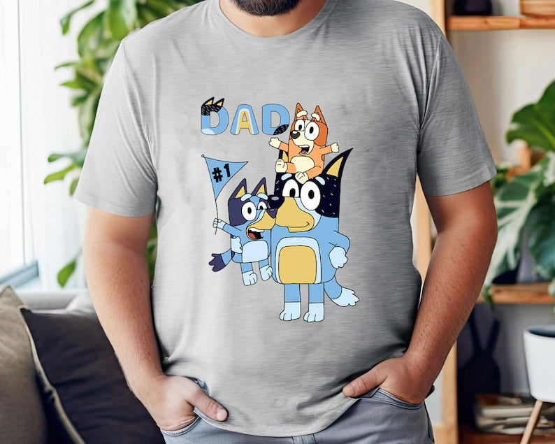 Bluey Dad Shirt, Father Days T-shirt, Bluey Family Shirt, Bluey Mom ...