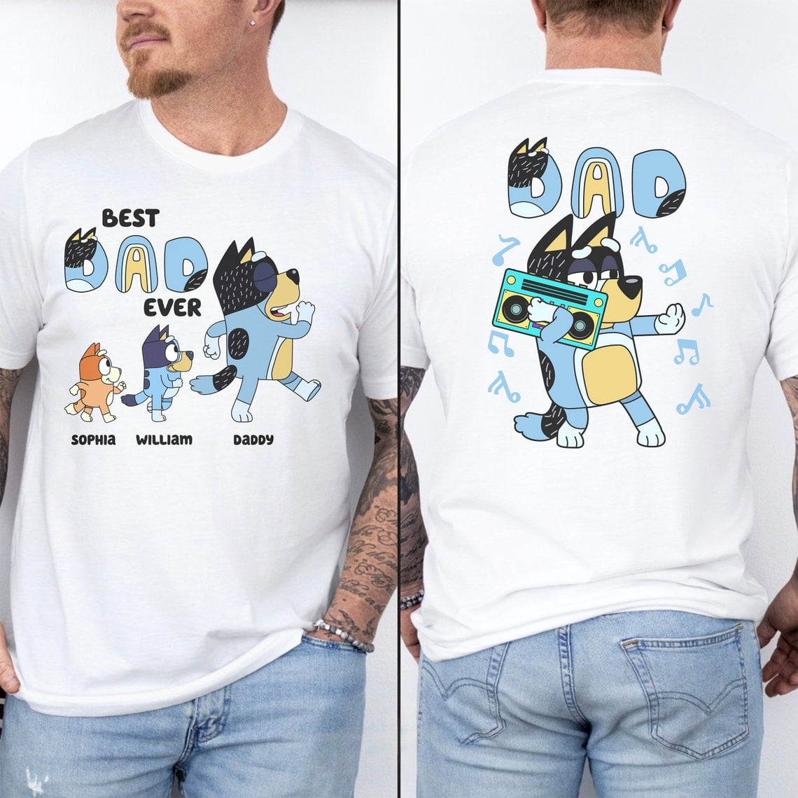 Bluey Dad Shirt, Personalized Bluey Dad Shirt, Bluey Father's Day Shirt ...