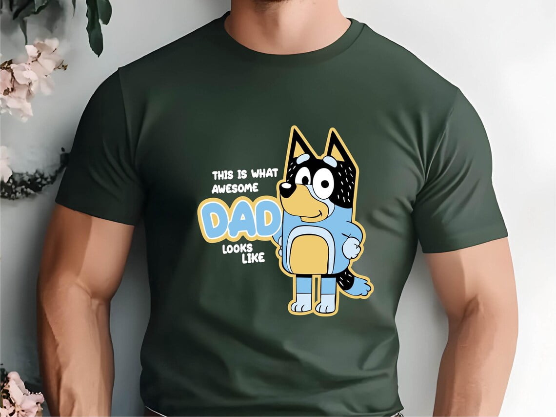 Bluey Dad T-Shirt, Awesome Dad Shirt, Bluey Bandit Shirt, Dad Shirt ...